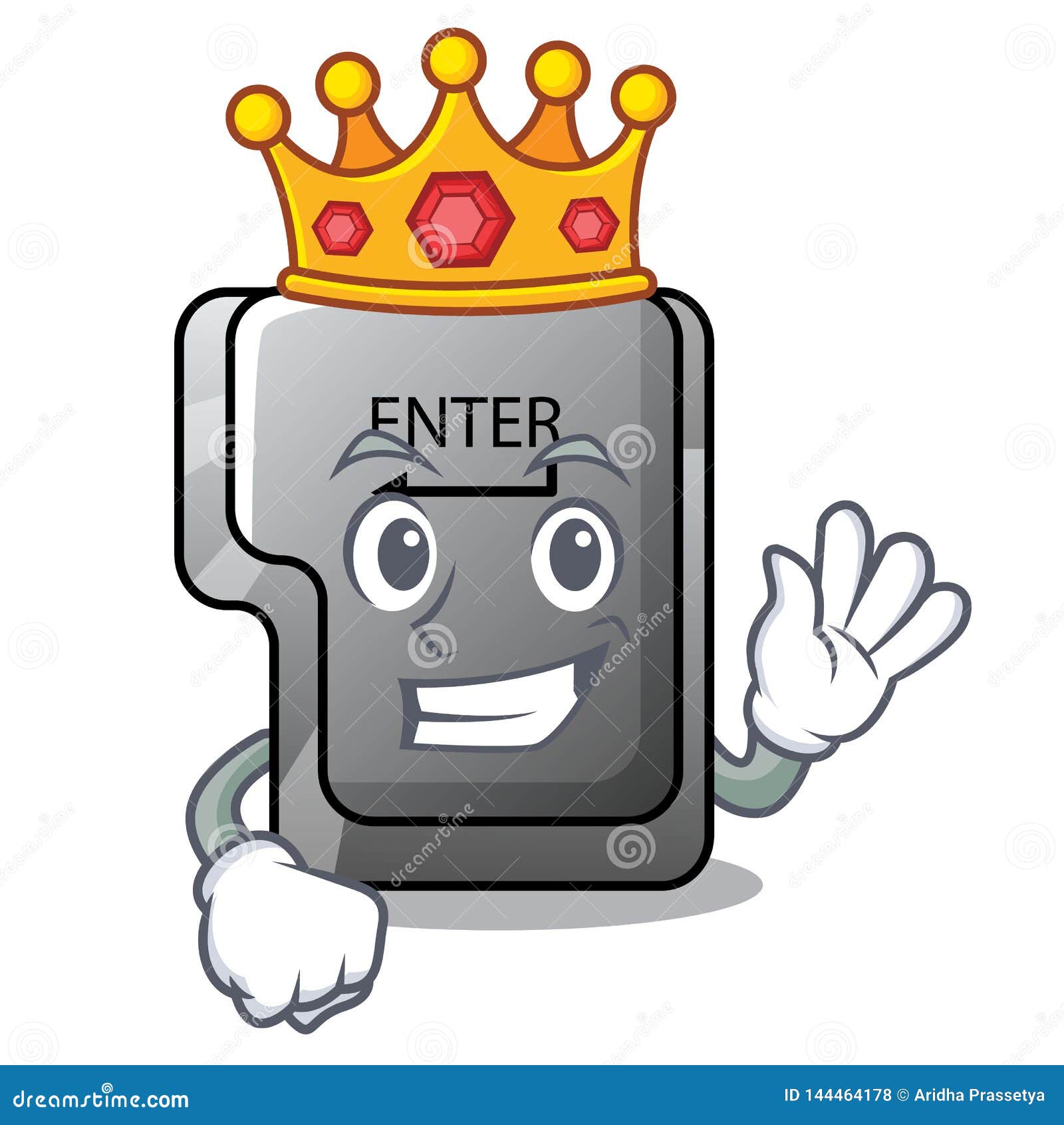 King Enter Button Installed on Computer Cartoon Stock Vector ...
