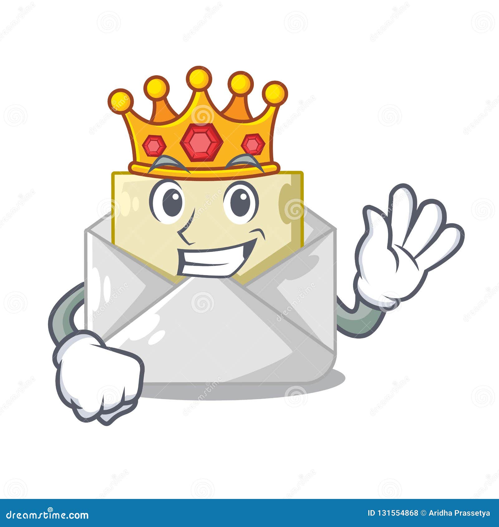 King Envelope Opened on Shape White Mascot Stock Vector - Illustration ...