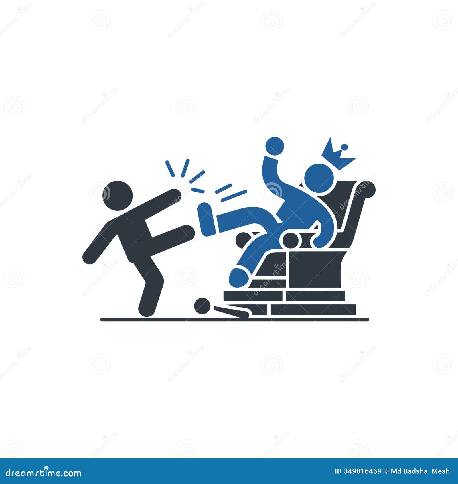 King Falling Off Throne Icon Stock Vector - Illustration of fall, sign ...