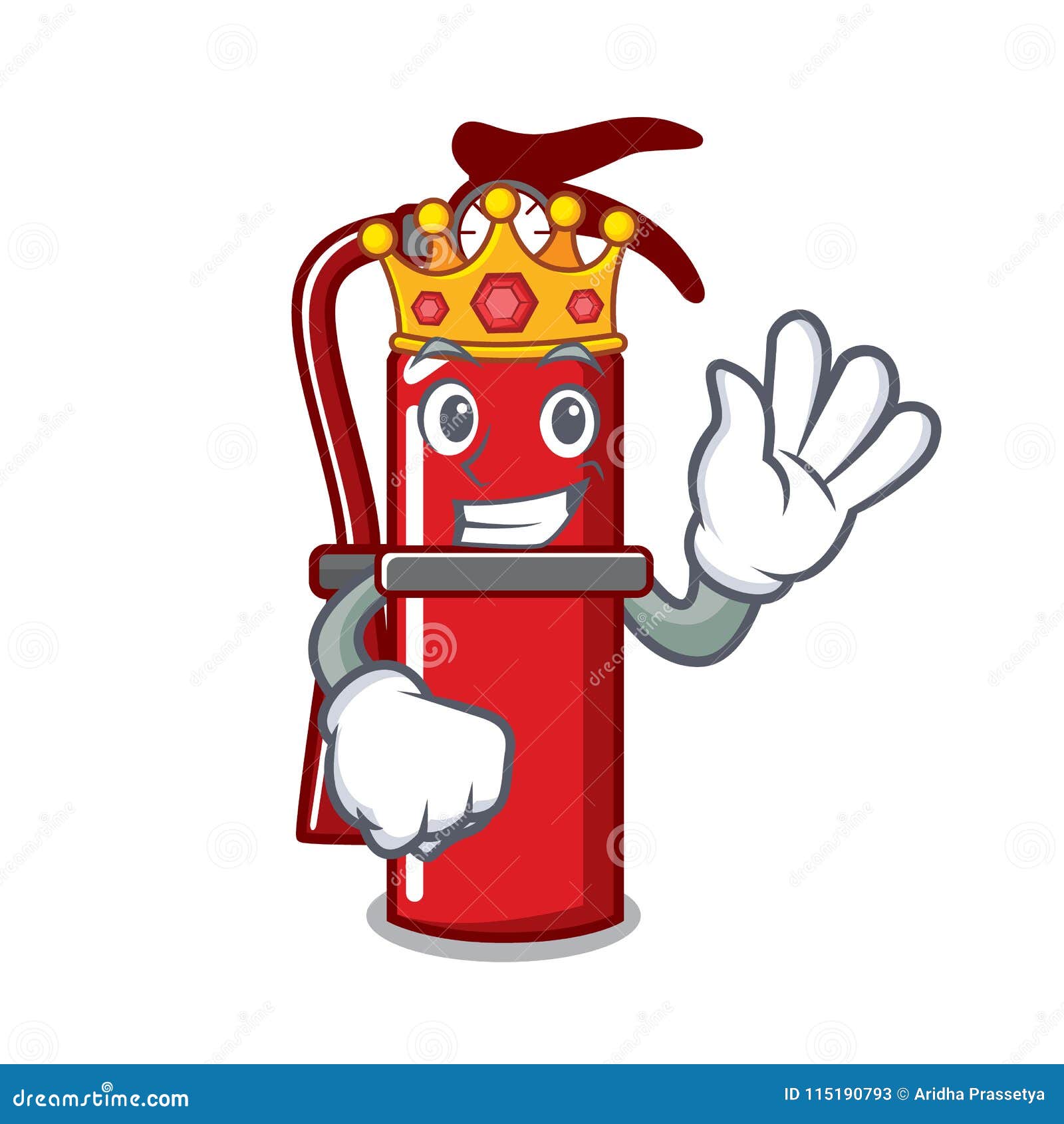 King Fire Extinguisher Mascot Cartoon Stock Vector - Illustration of ...