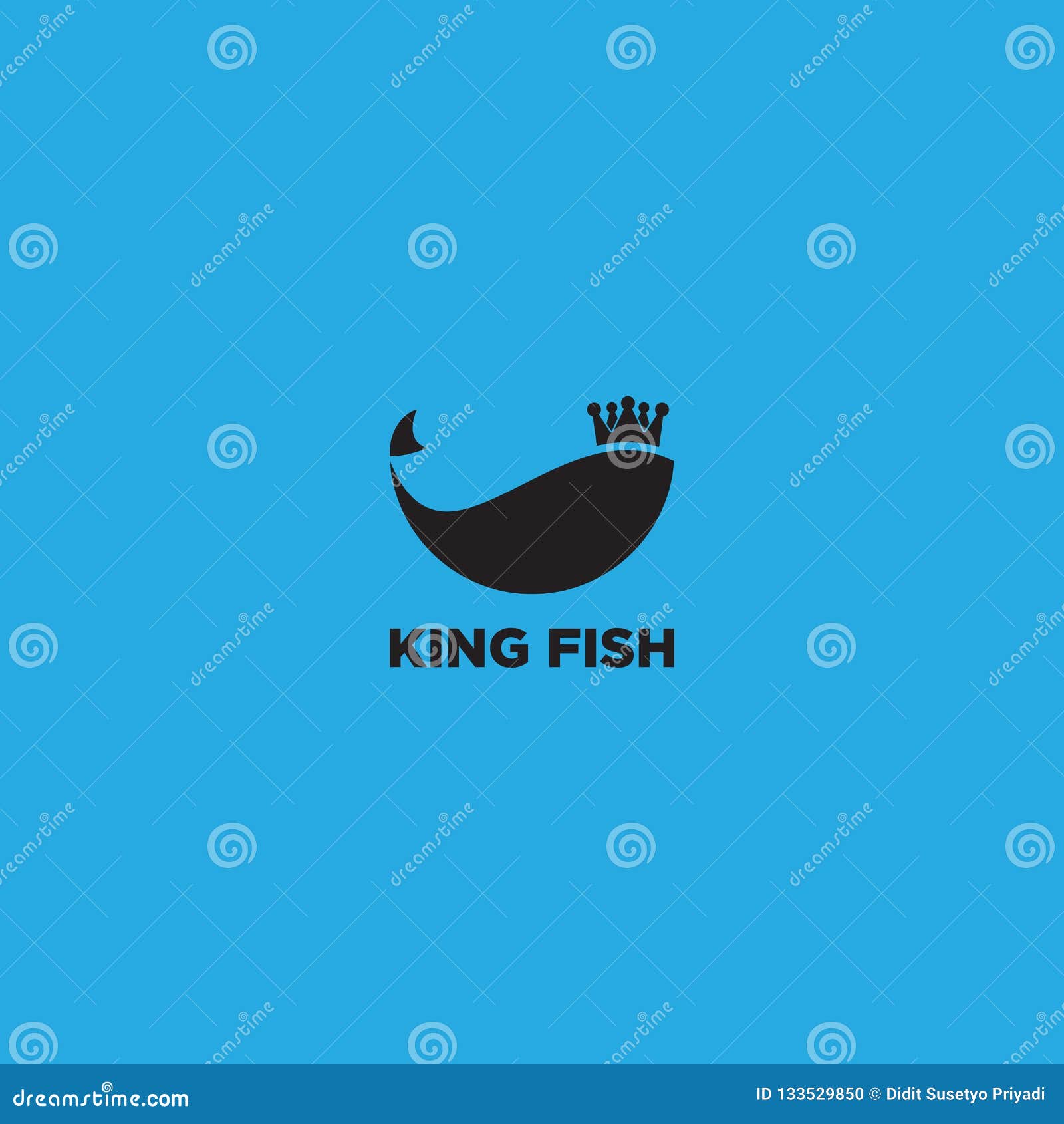 Two Fish Logo Vector, EPS 10King Fish Logo Stock Illustration ...