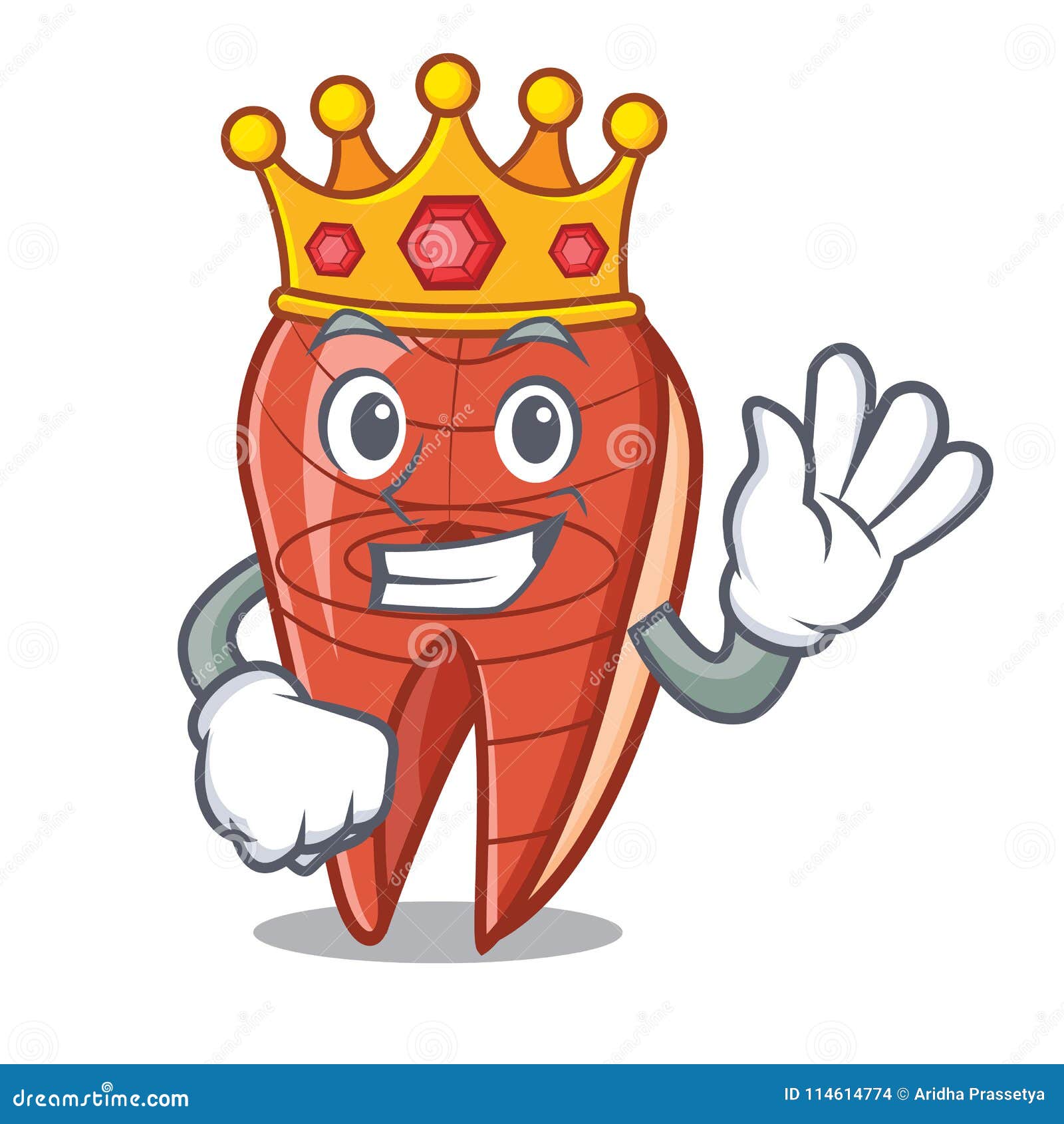 King Fish Slice Mascot Cartoon Stock Vector - Illustration of design ...