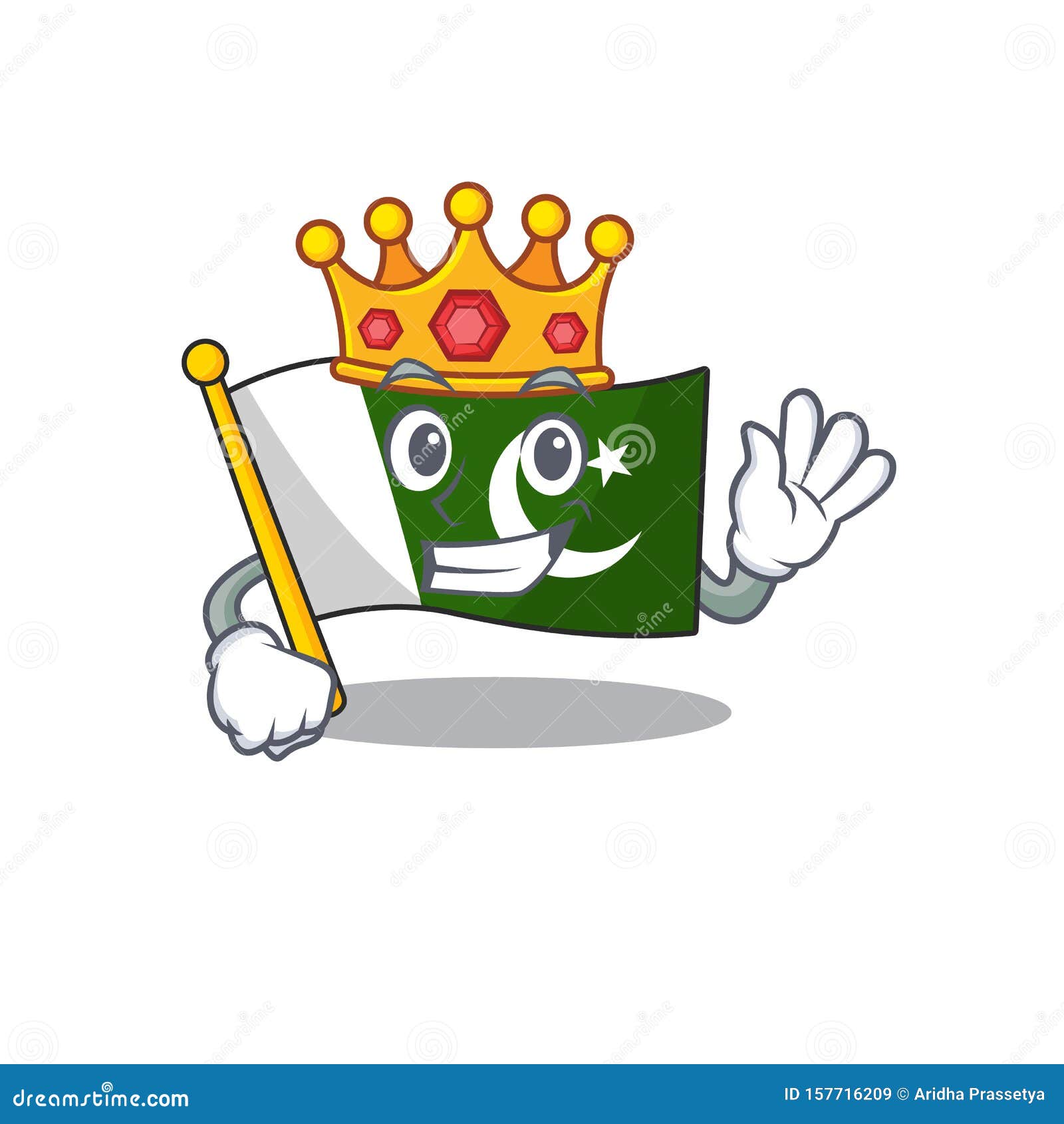 King Flag Pakistan Isolated in the Cartoon Stock Vector - Illustration ...