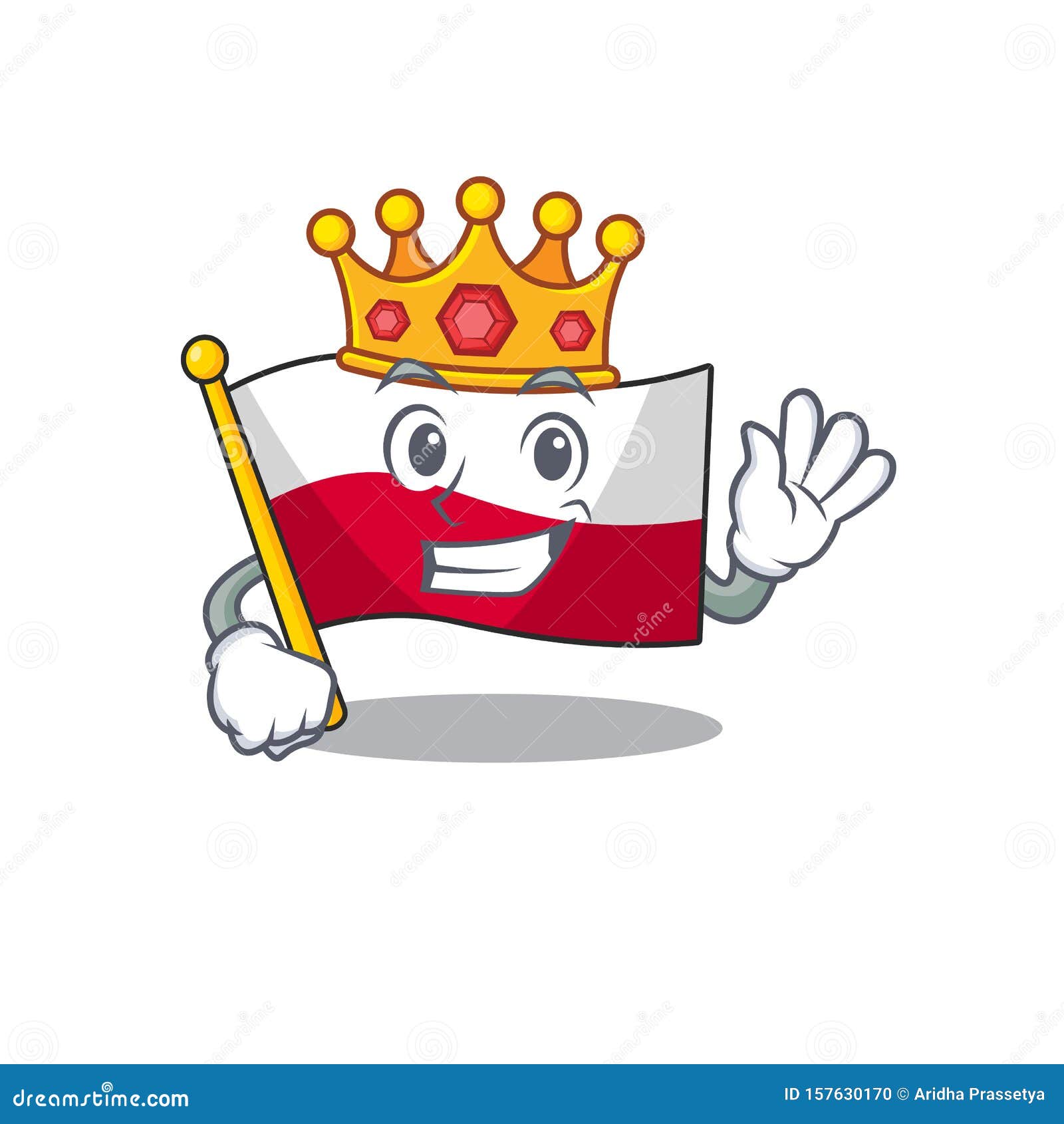 King Flag Poland in the Cartoon Shape Stock Vector - Illustration of ...