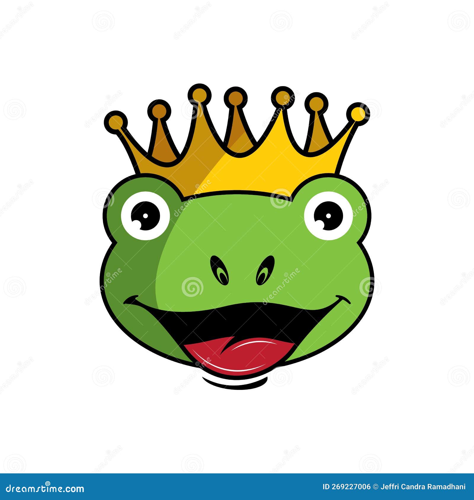 King Frog Logo Icon Template Design Stock Vector - Illustration of cute ...