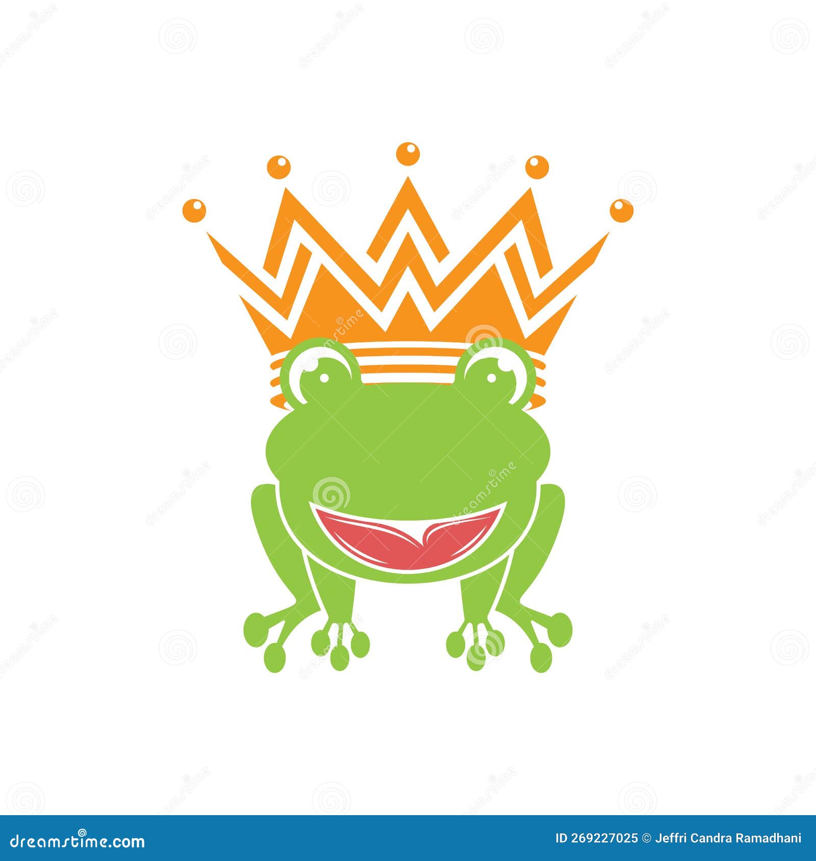 King Frog Logo Icon Template Design Stock Vector - Illustration of cute ...