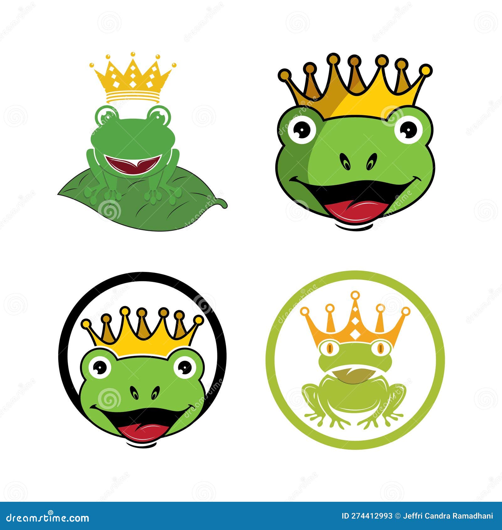 King Frog Logo Icon Template Design Stock Vector - Illustration of icon ...