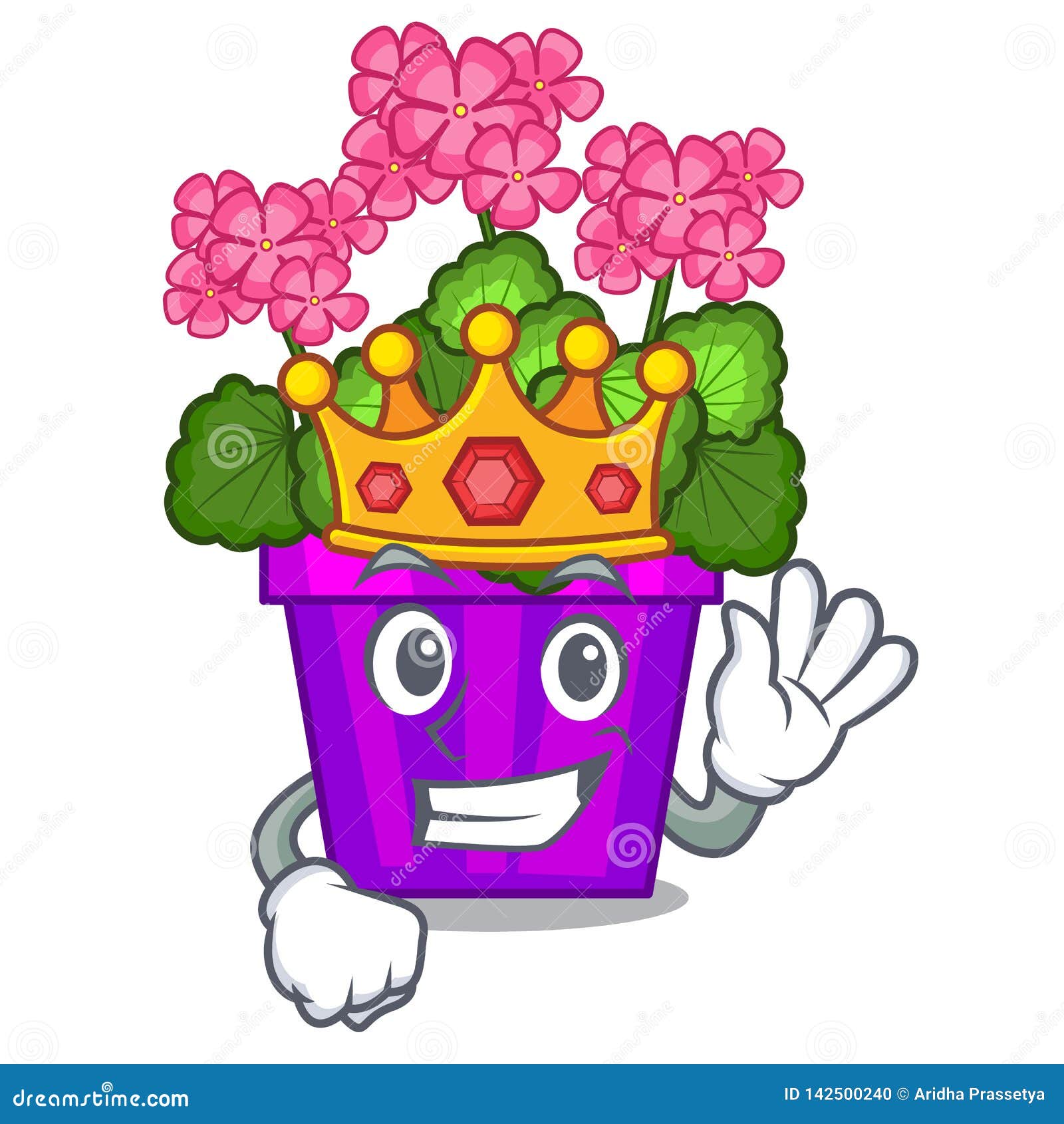 King Geranium Flowers in the Cartoon Shape Stock Vector - Illustration ...
