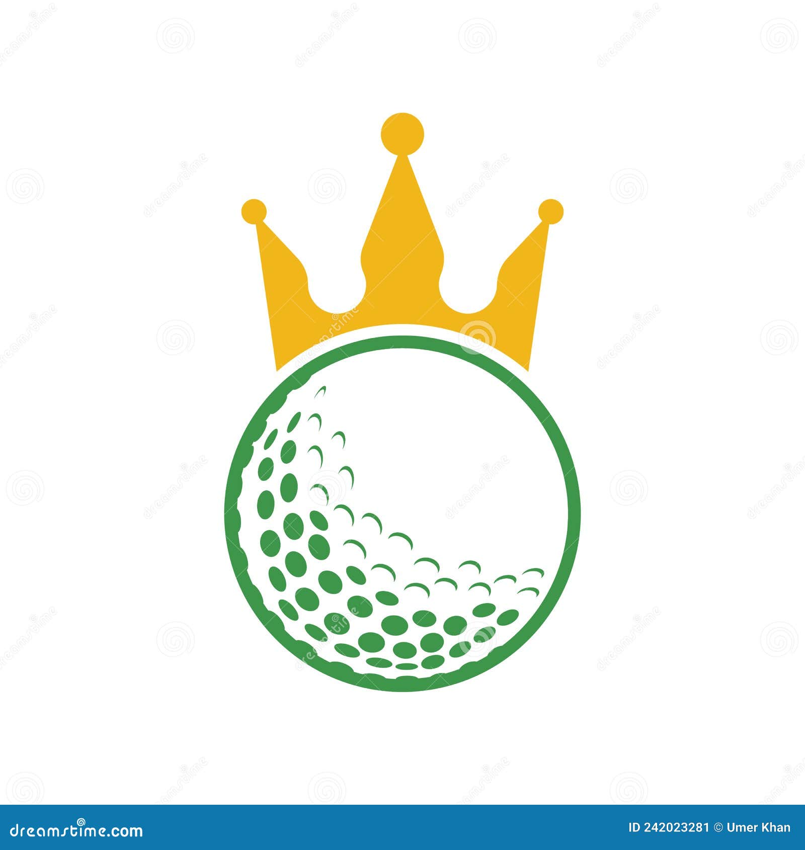 King Golf Vector Logo Design. Stock Vector - Illustration of play ...