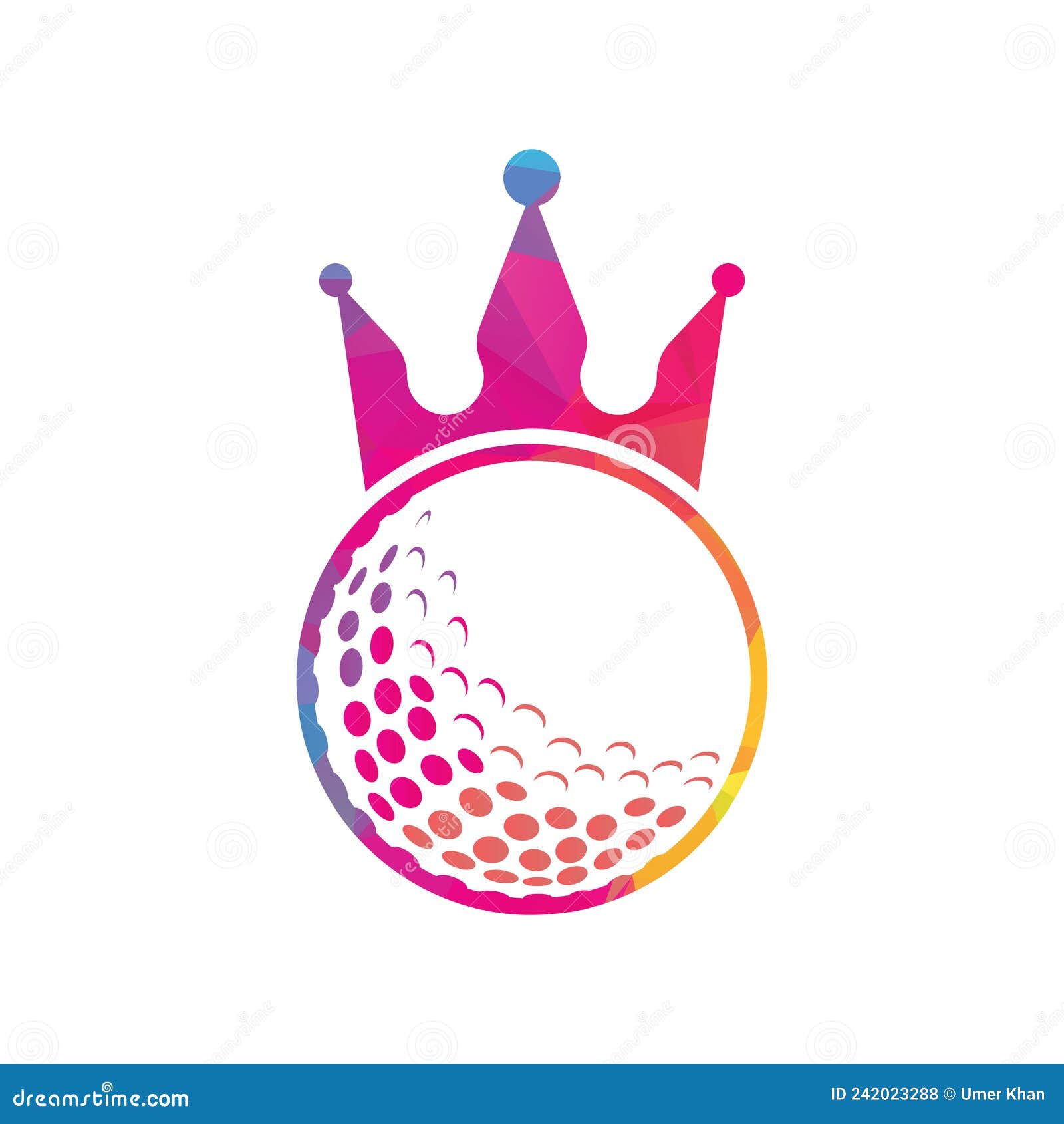 King Golf Vector Logo Design. Stock Vector - Illustration of crest ...