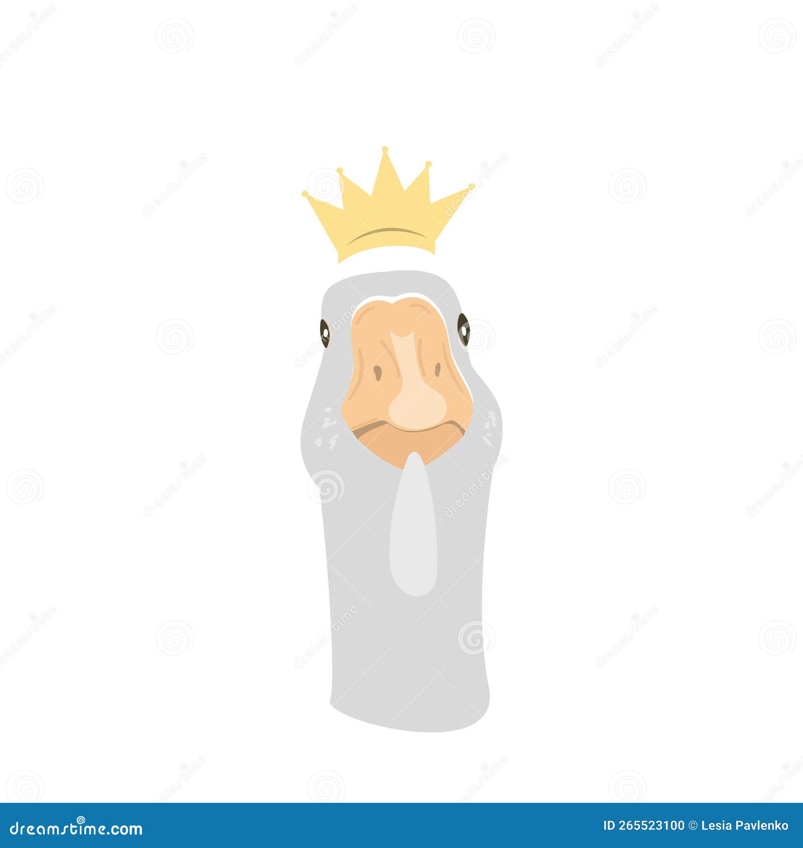 King Goose in Crown Isolated. Cartoon Vector Illustration Stock Vector ...
