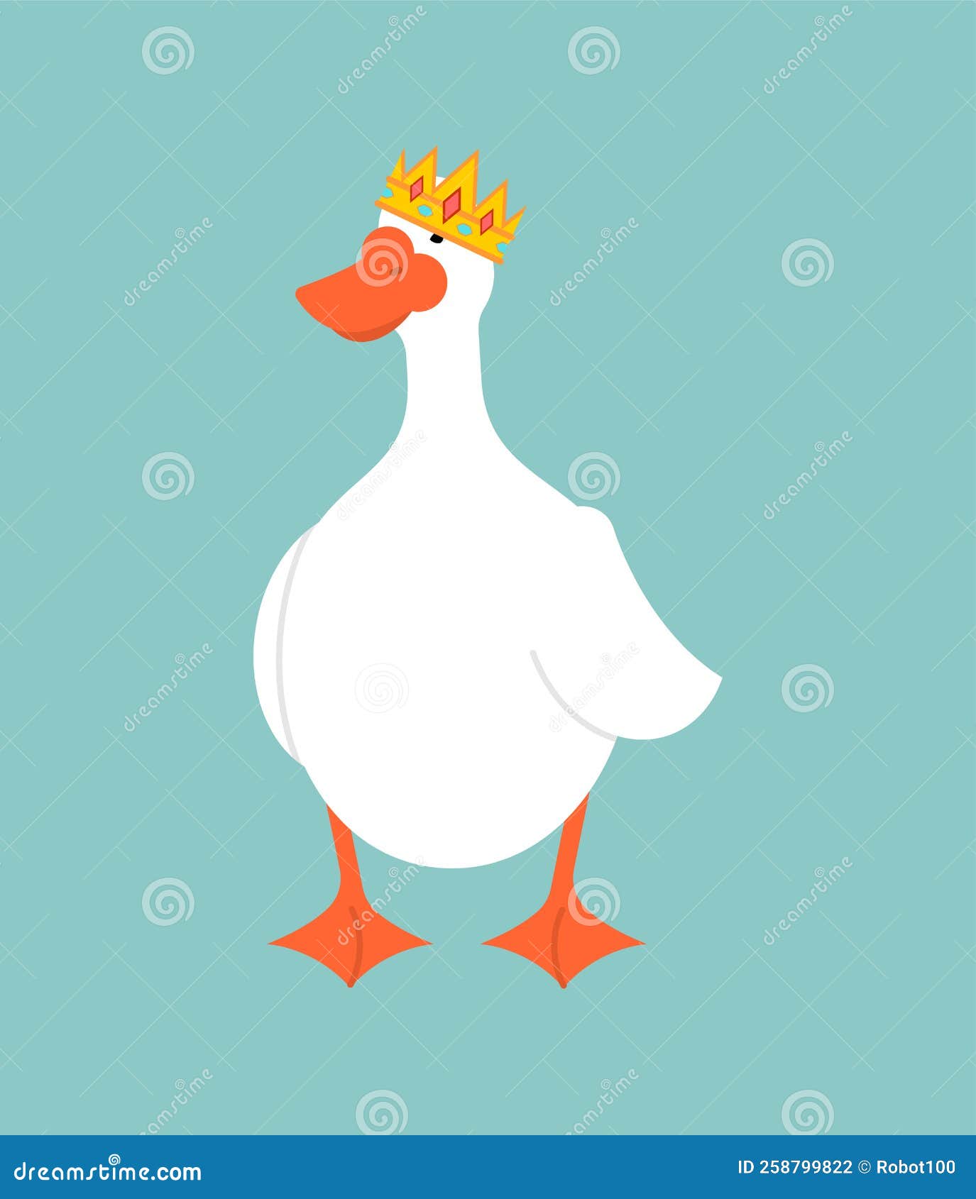 King Goose in Crown Isolated. Ruler Waterfowl Vector Illustration Stock ...