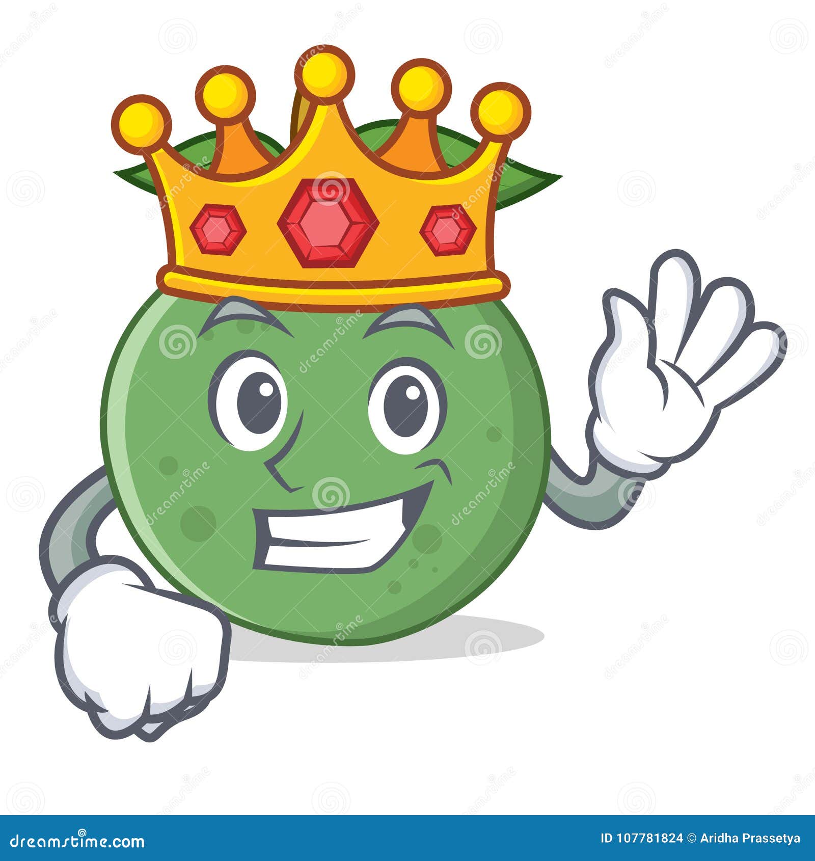 King Guava Mascot Cartoon Style Stock Vector - Illustration of crown ...