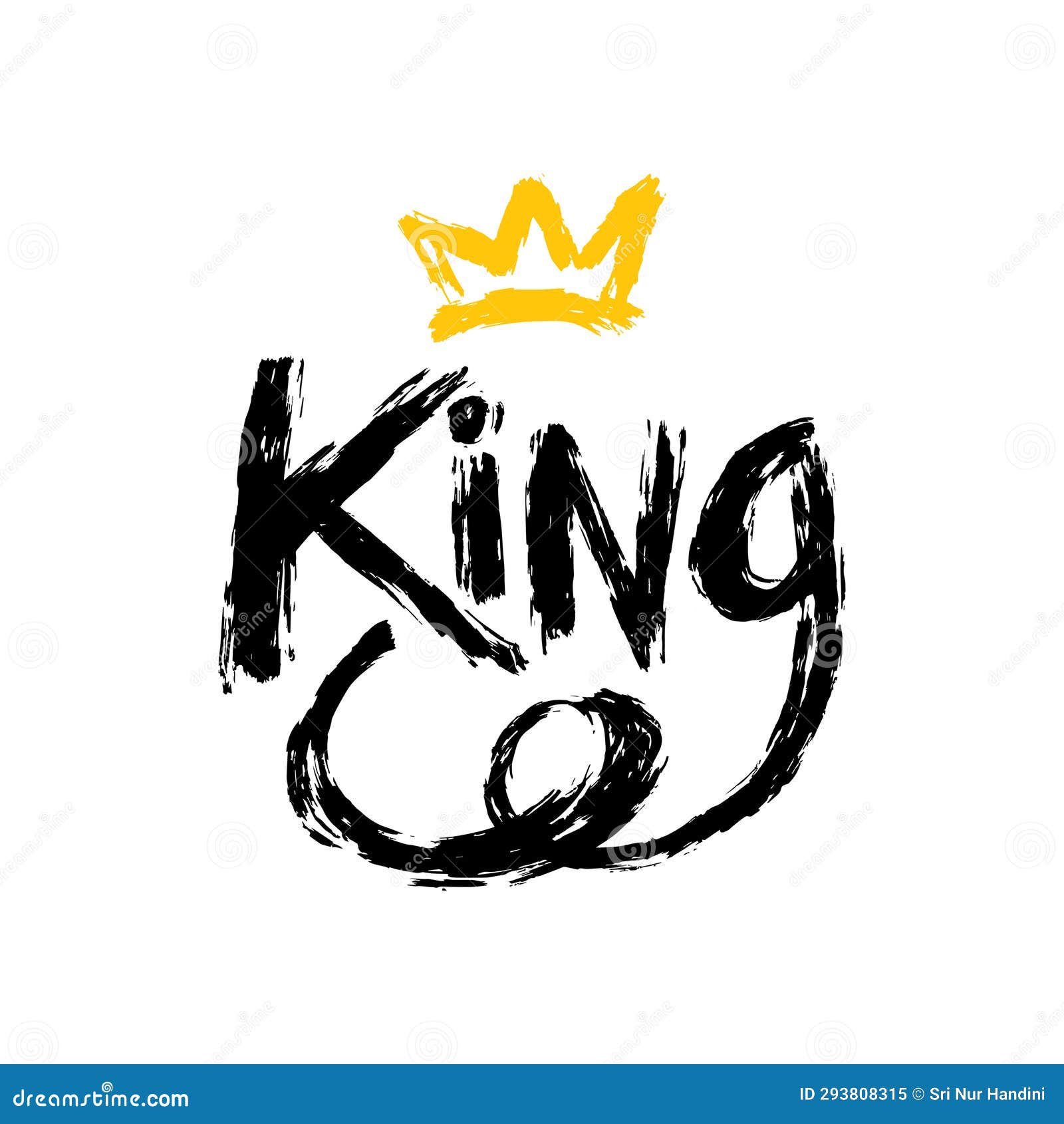 King. Hand Drawn Lettering with Crown Stock Illustration - Illustration ...