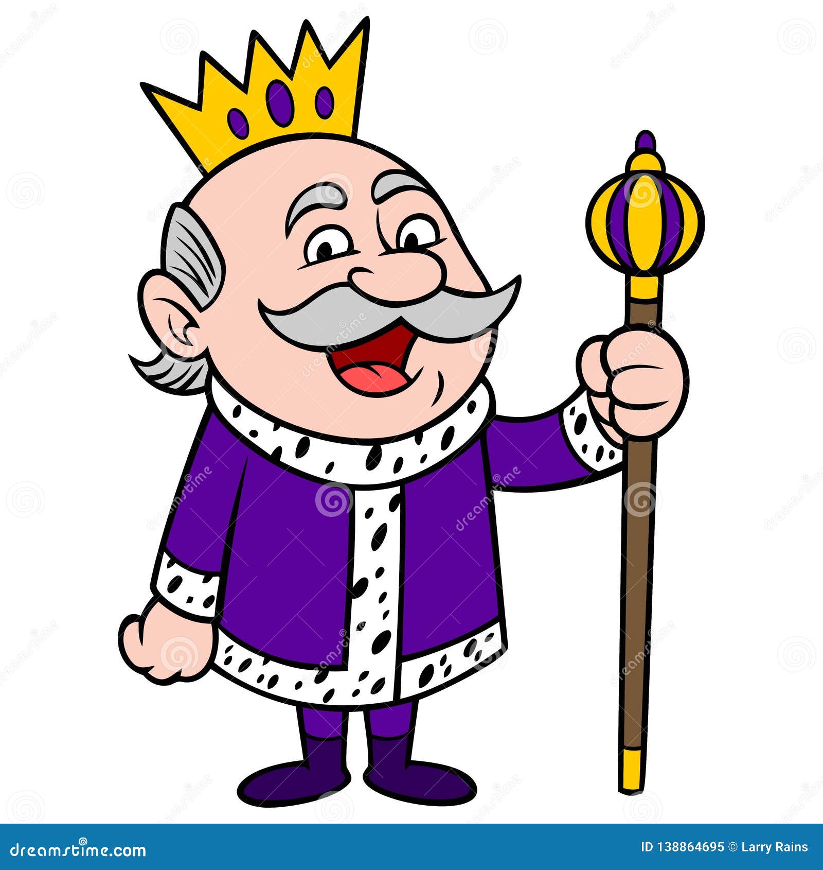 King Happy stock vector. Illustration of royalty, mustache - 138864695