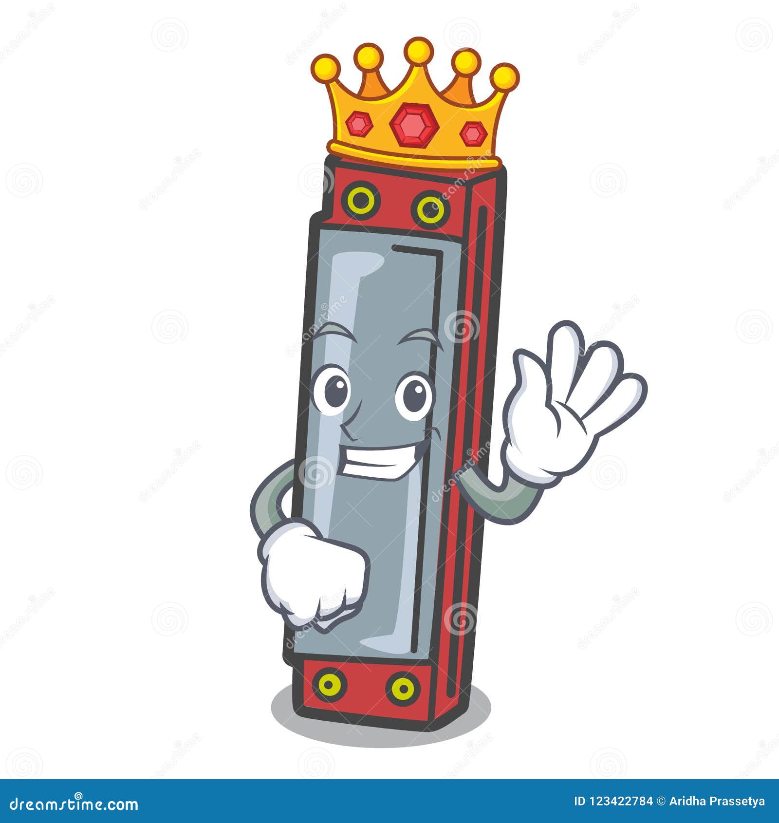 King Harmonica Mascot Cartoon Style Stock Vector - Illustration of ...