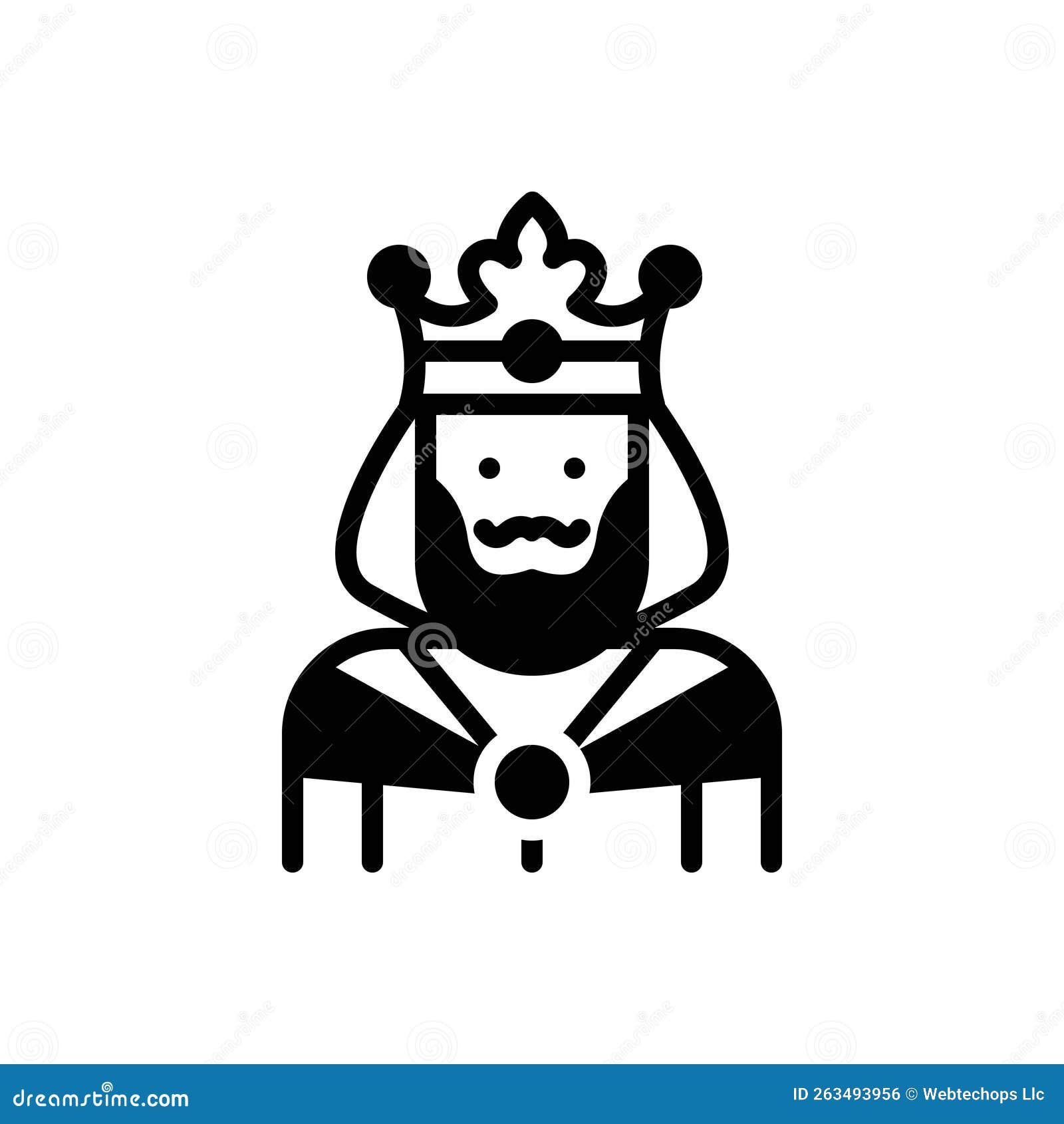 Black Solid Icon for King, Ruler and Monarch Stock Illustration ...