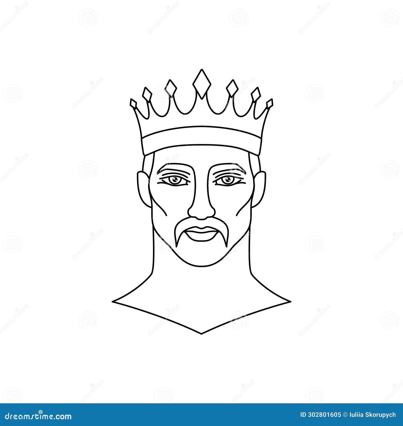 King Icon in Simple Linear Style Stock Vector - Illustration of ...