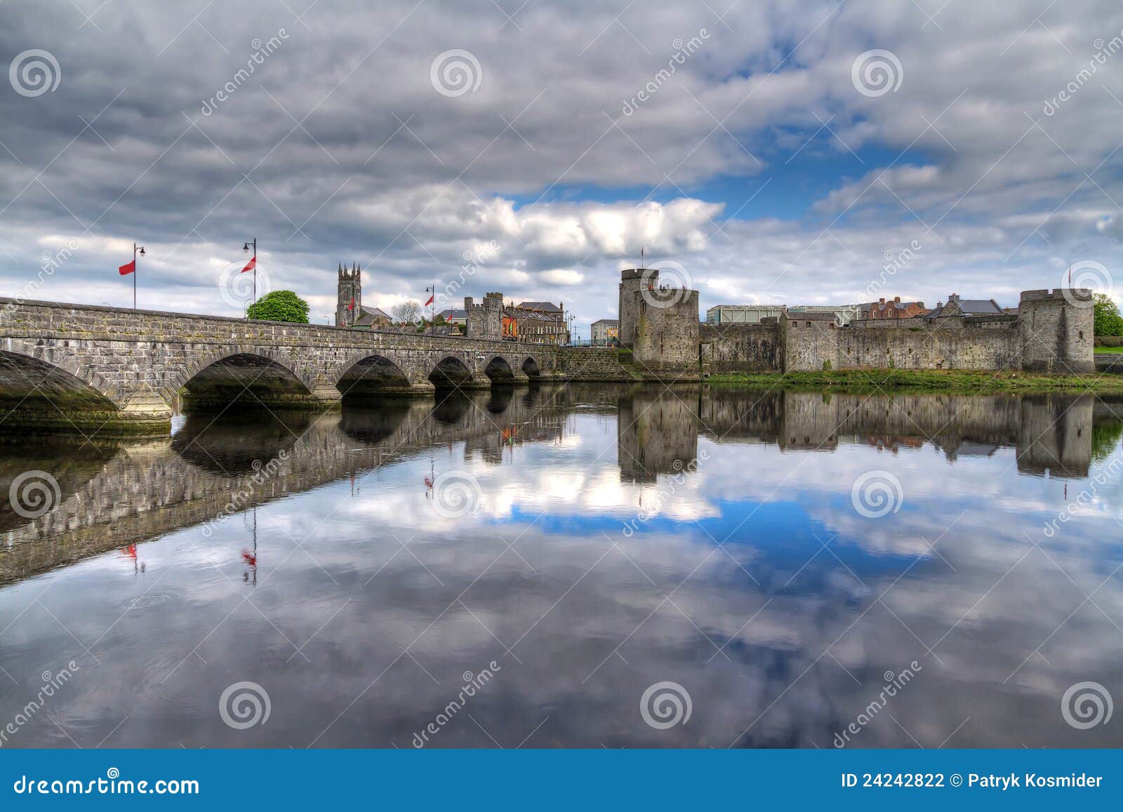 King John Castle with Perfect Reflection Stock Photo - Image of eire ...