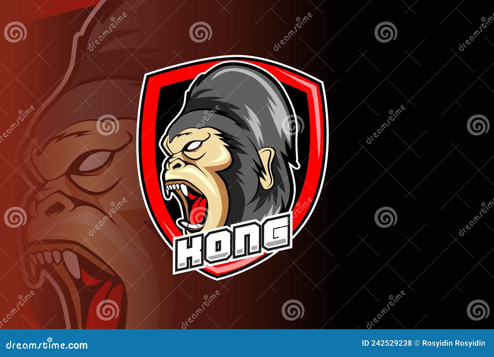King Kong E Sport Logo Vector Stock Vector - Illustration of gorilla ...