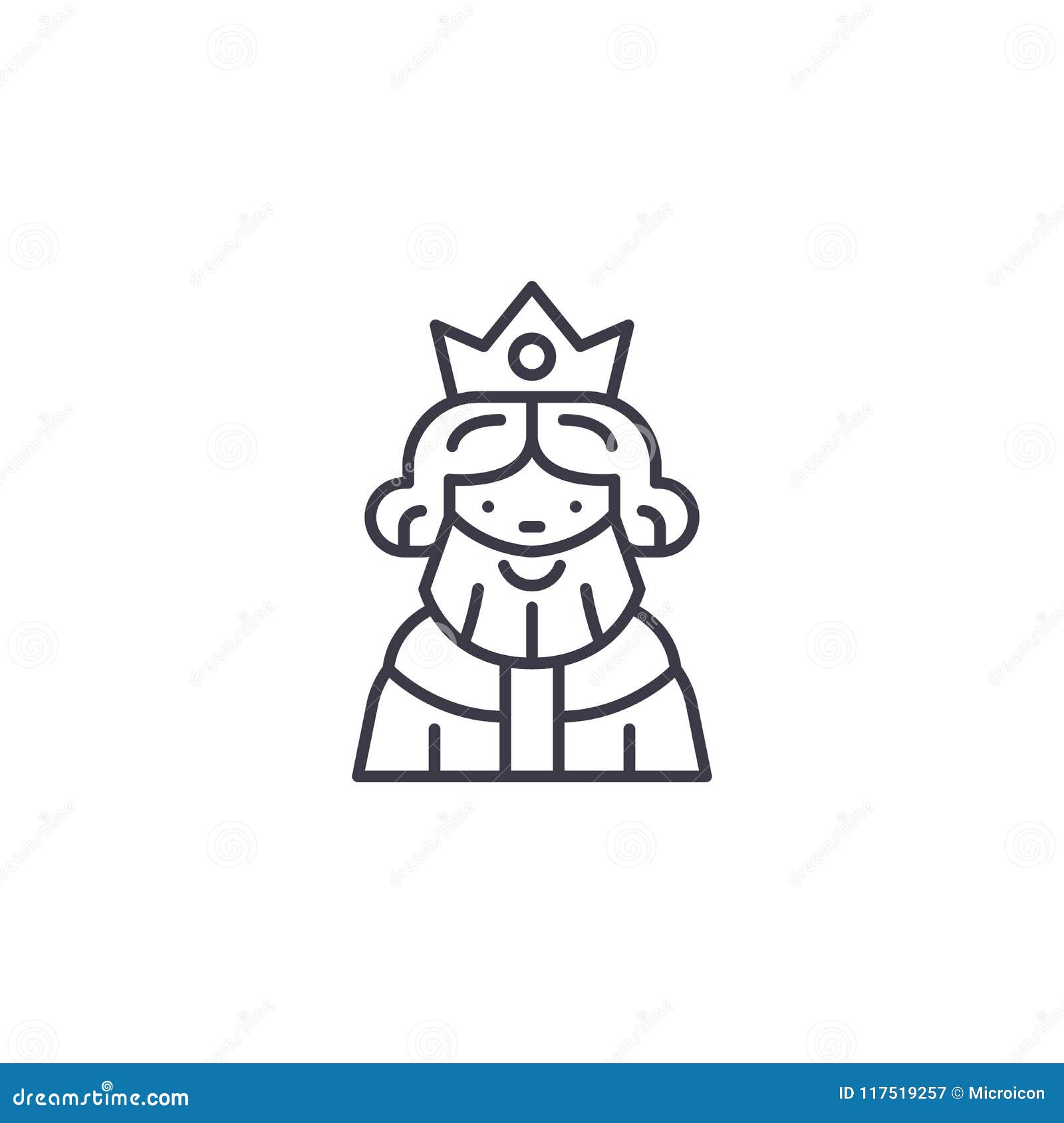 King Linear Icon Concept. King Line Vector Sign, Symbol, Illustration ...