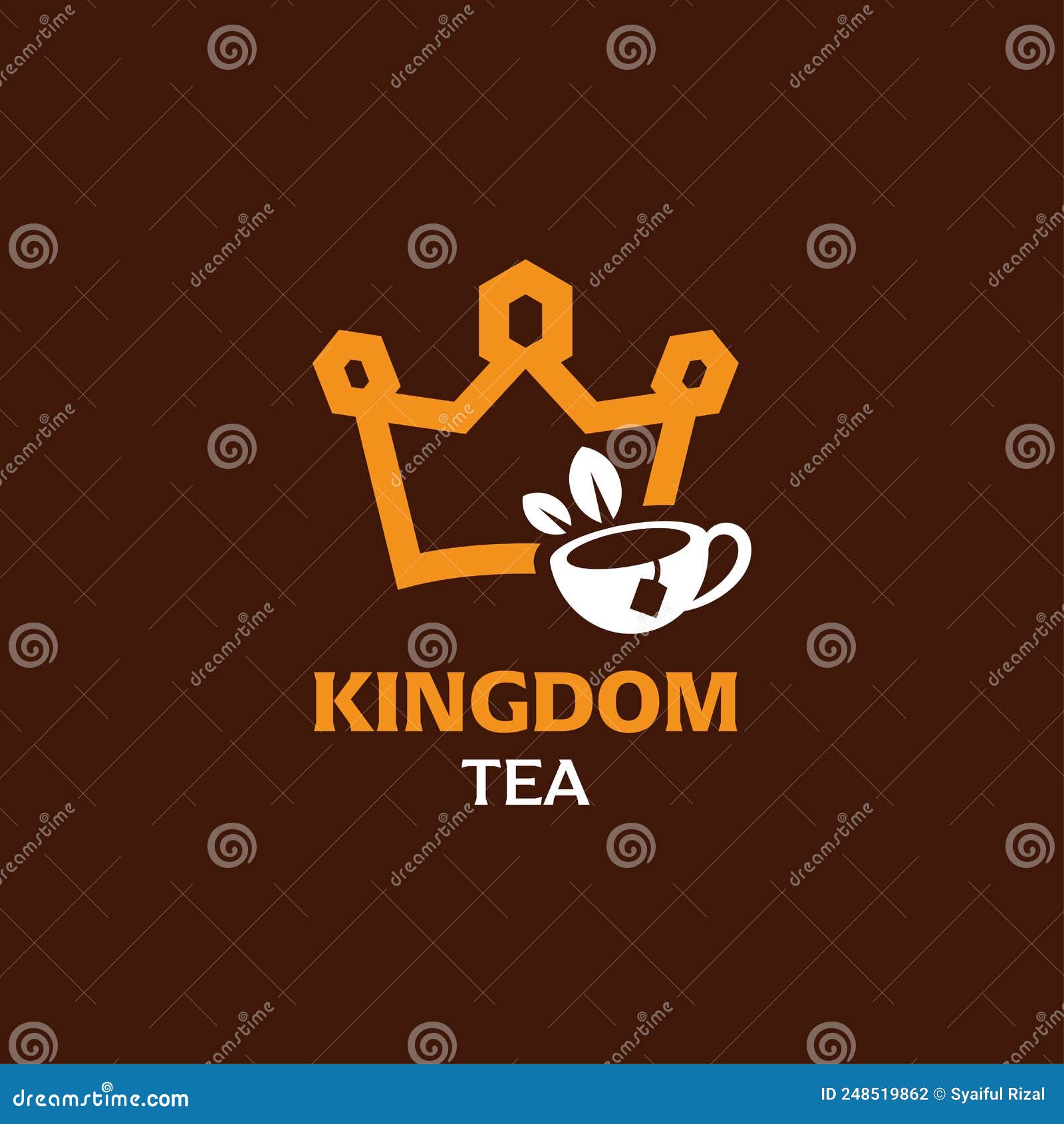 King Tea Logo stock illustration. Illustration of leaf - 248519862