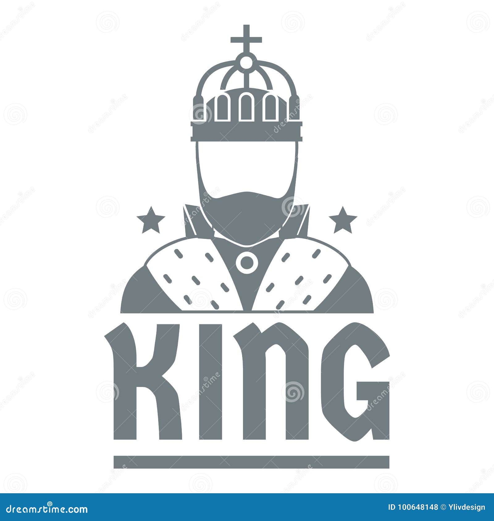 King Logo, Simple Gray Style Stock Vector - Illustration of isolated ...