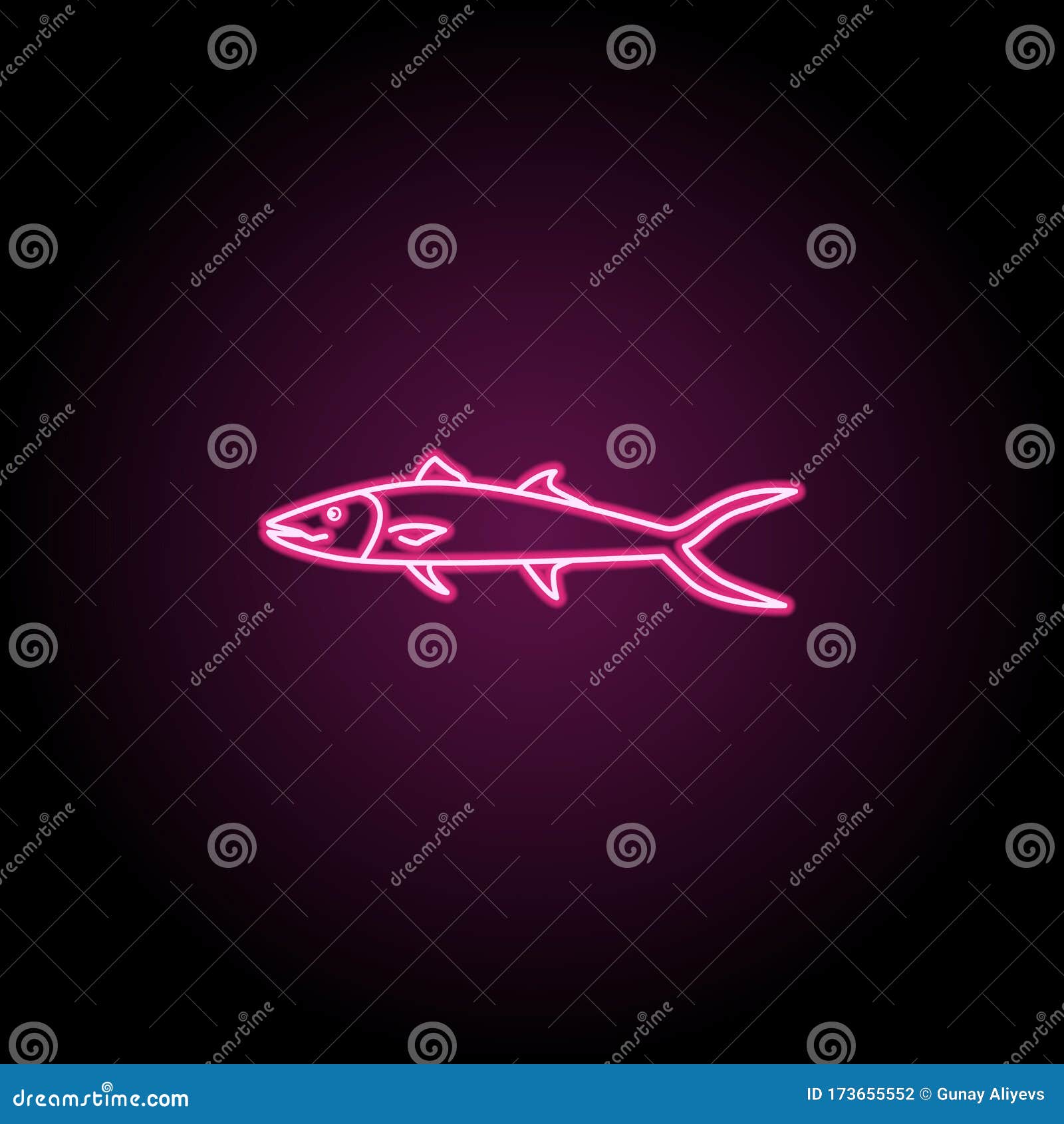 King Mackerel Neon Icon. Simple Thin Line, Outline Vector Of Fish Icons ...
