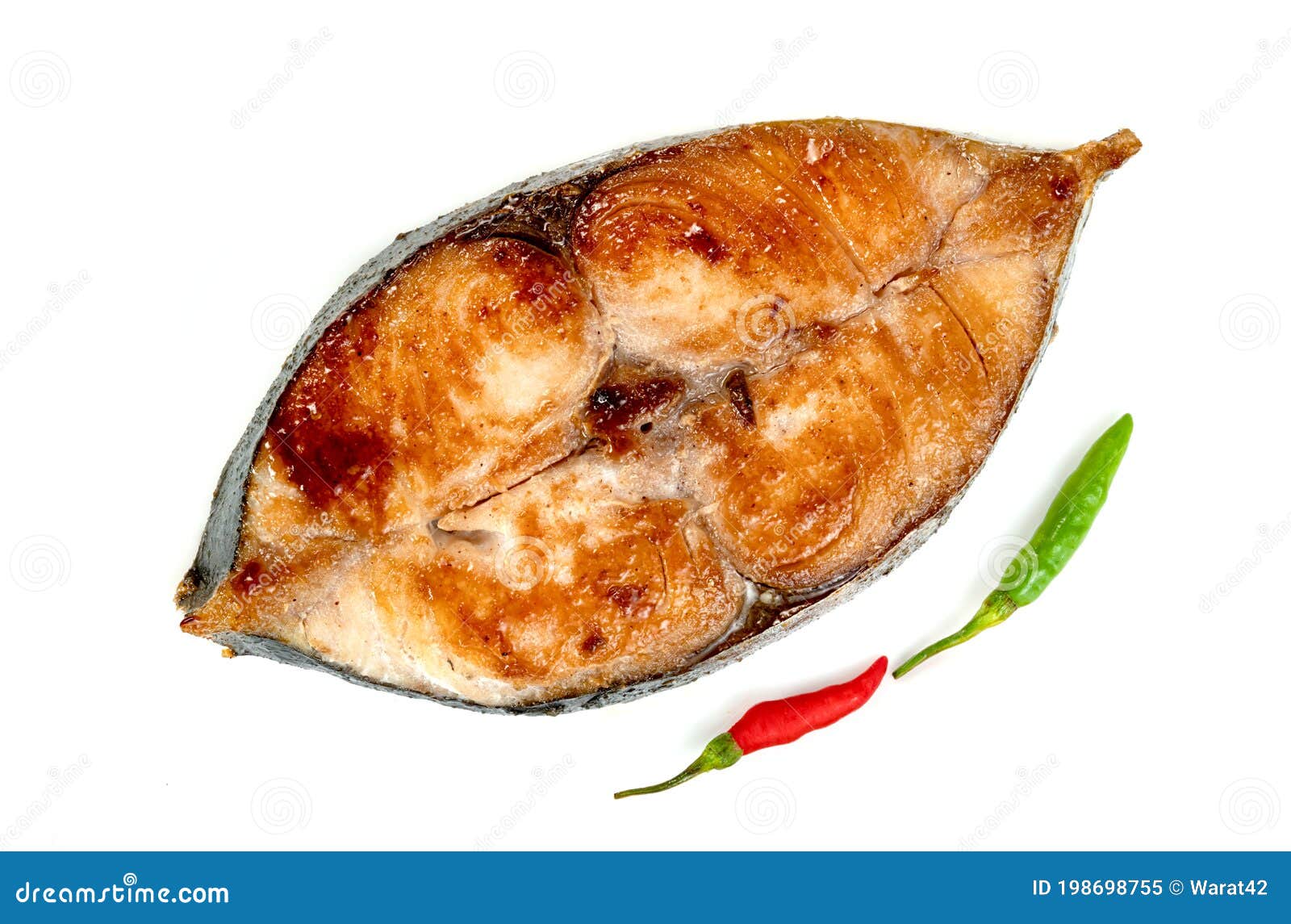 King Mackerel or Spotted Mackerels Steak Isolated on White Background ...