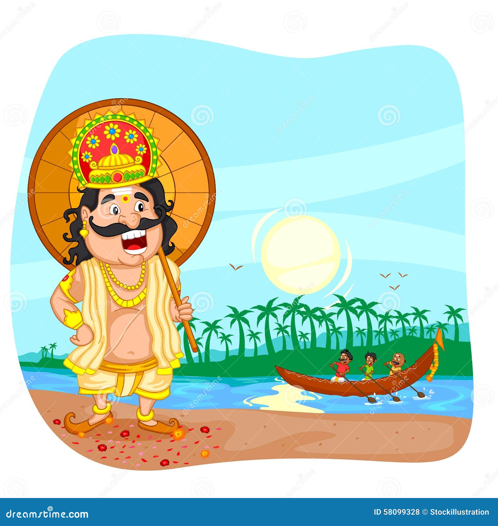 King Mahabali for Onam Festival Stock Vector - Illustration of onam ...