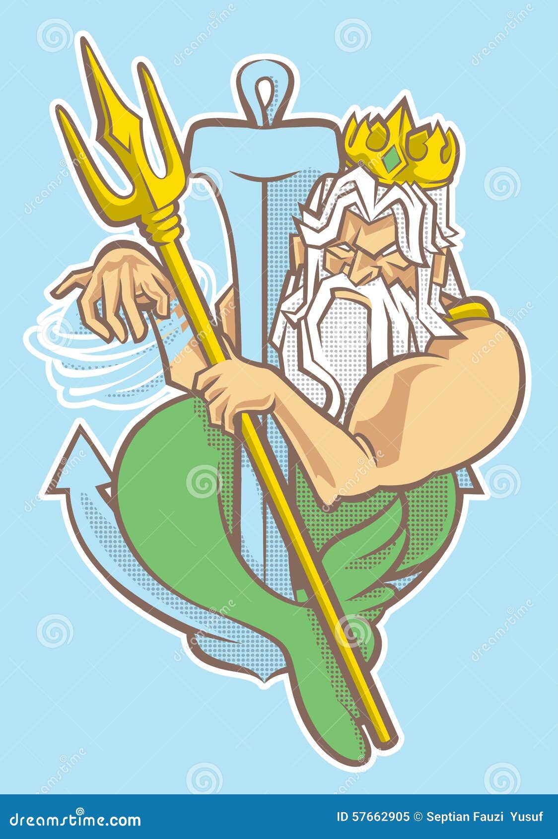 The King of Mermaid stock vector. Illustration of splash - 57662905