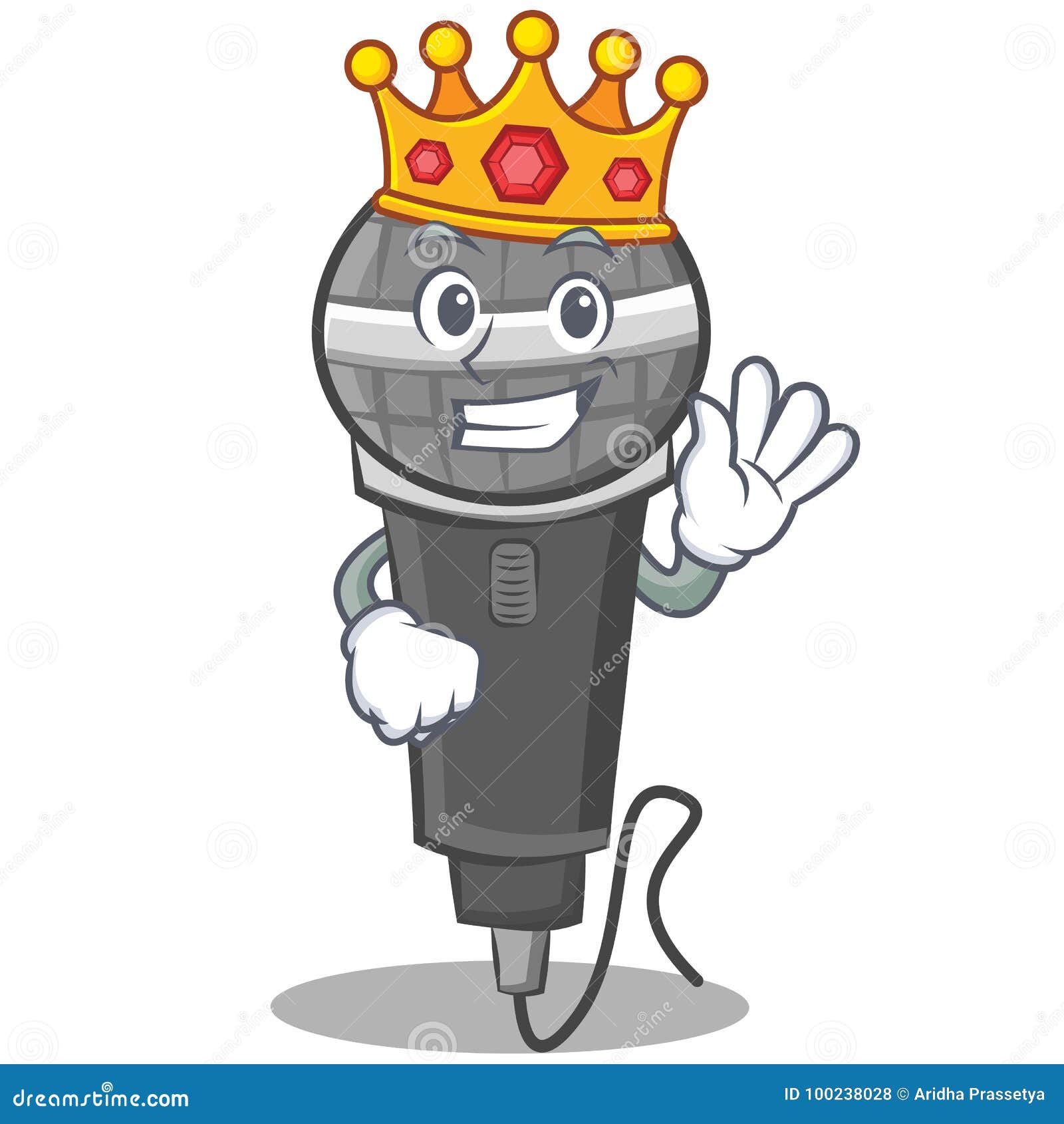 King Microphone Cartoon Character Design Stock Vector - Illustration of ...