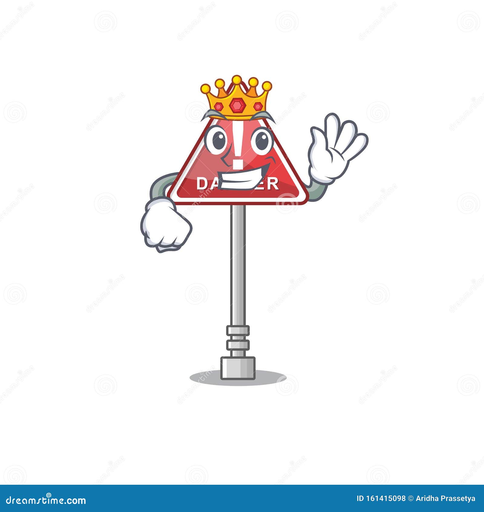 King Miniature Roundabout Ahead The Mascot Shape Cartoon Vector ...