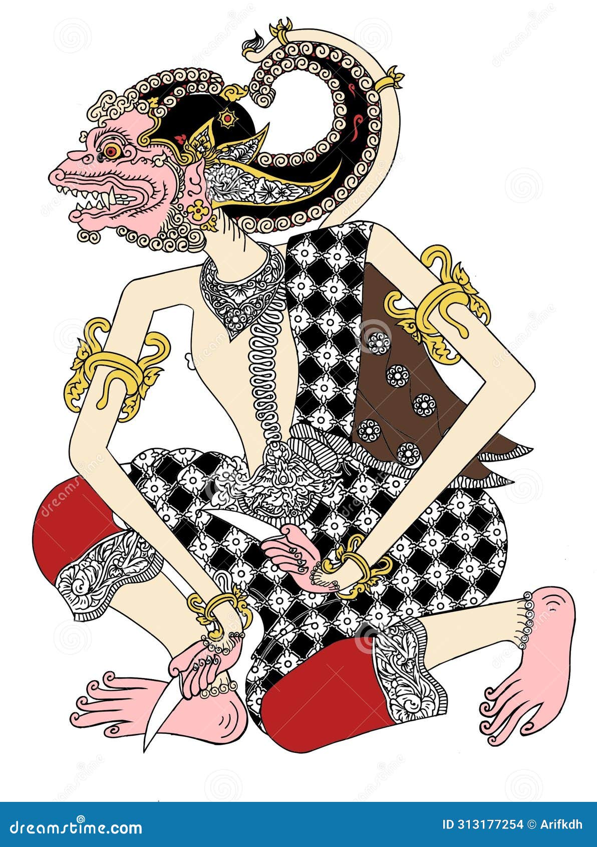 King of the Monkey Hanuman Shadow Puppet Stock Illustration ...