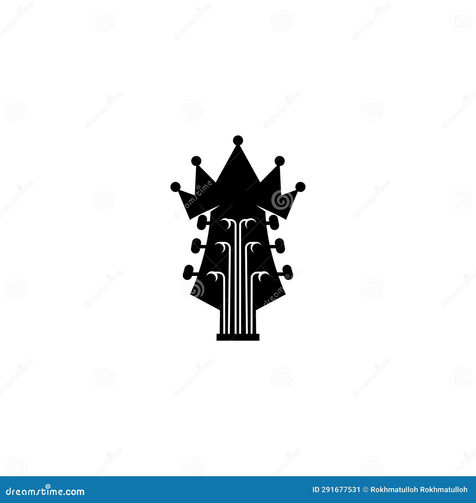 King of Music Logo Guitar Illustration Abstract Vector Design Stock ...