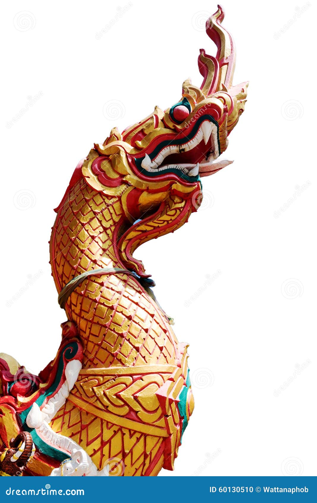 King of Nagas statue. stock photo. Image of color, dragonancient - 60130510