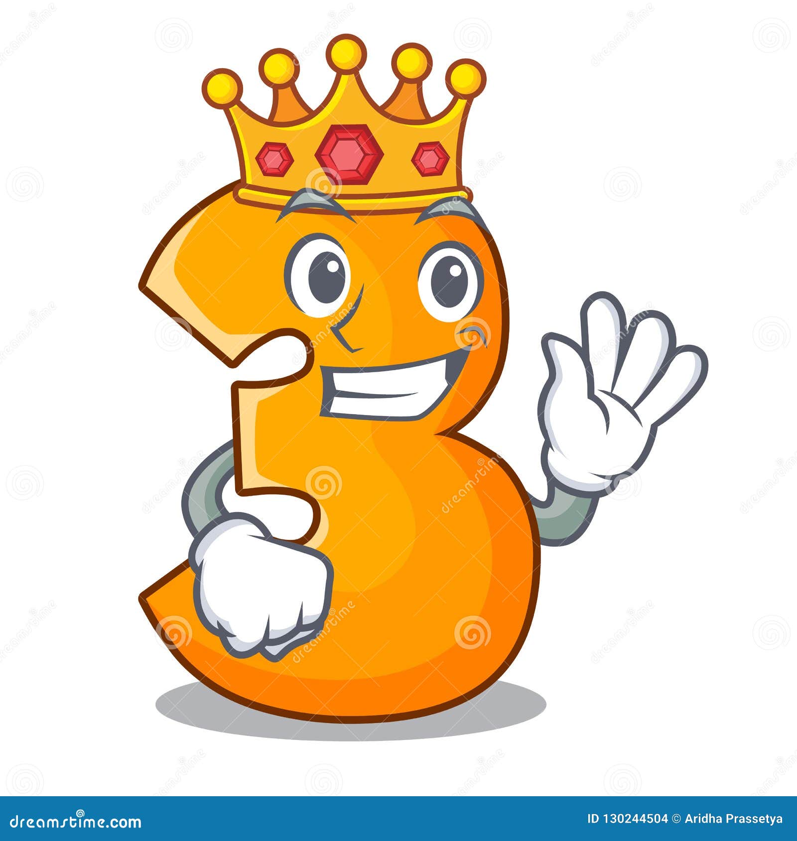 King Number Three Isolated on the Mascot Stock Vector - Illustration of ...