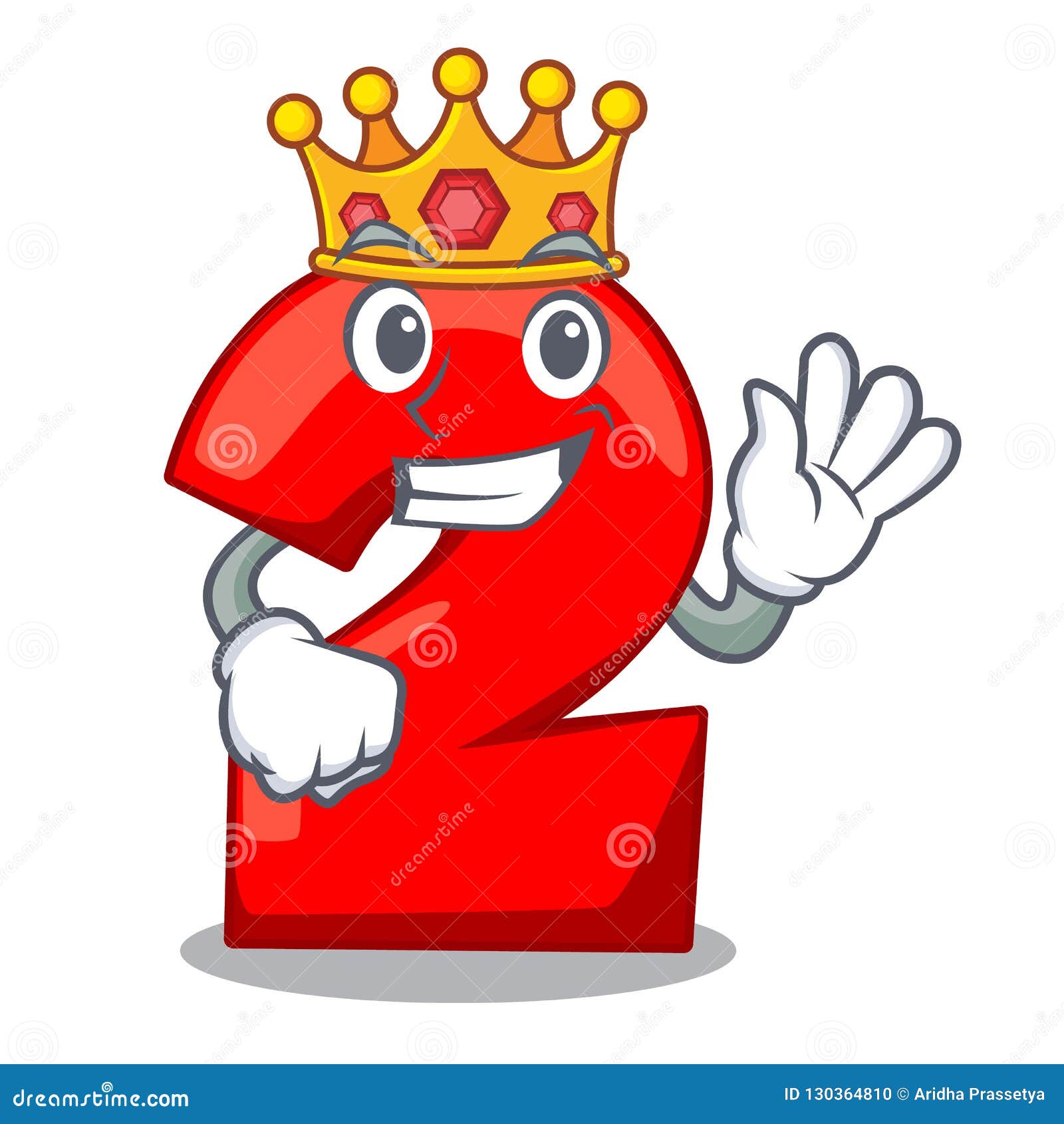 King Number Two Red Isolated on Mascot Stock Vector - Illustration of ...