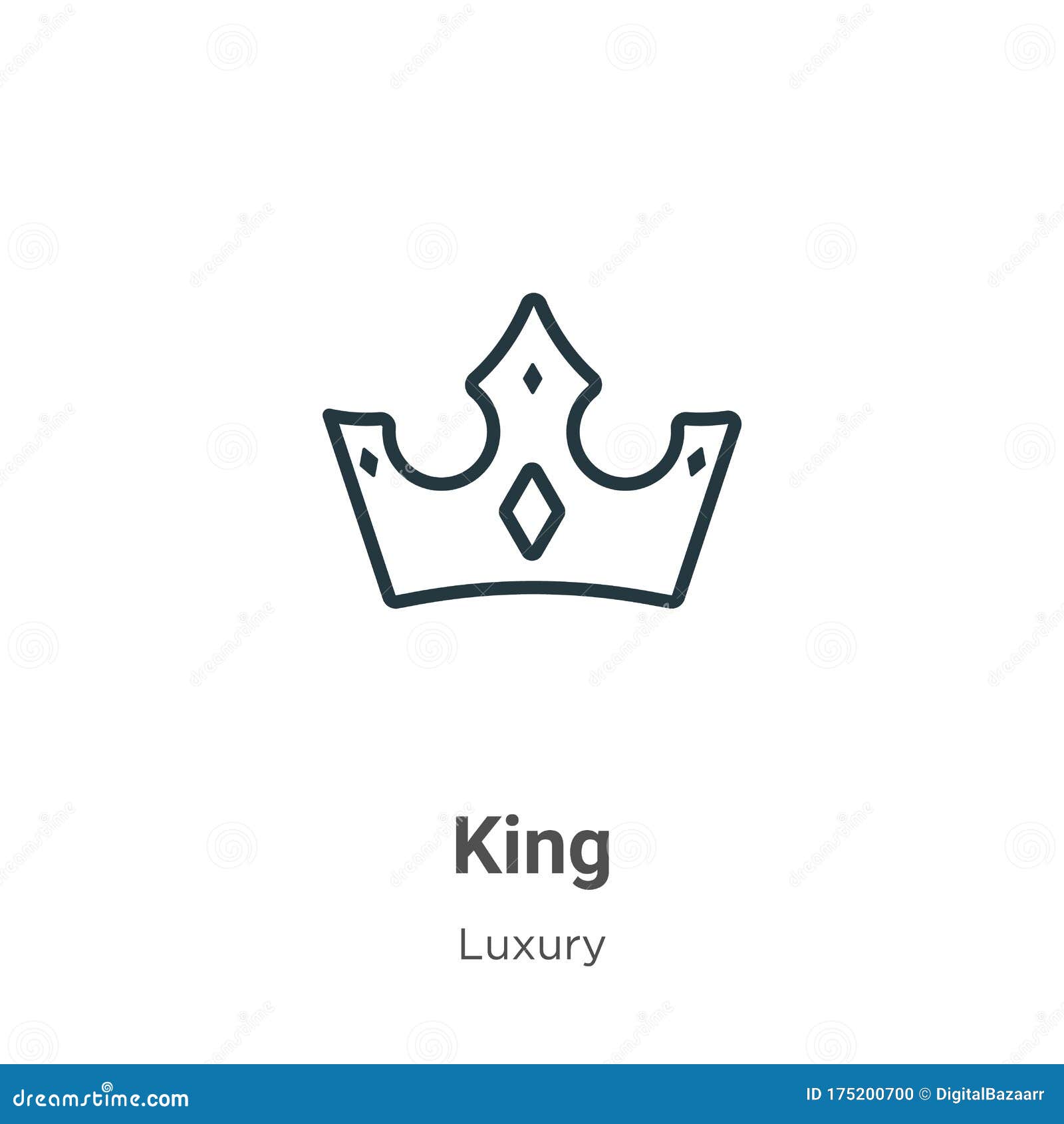 King Outline Vector Icon. Thin Line Black King Icon, Flat Vector Simple ...