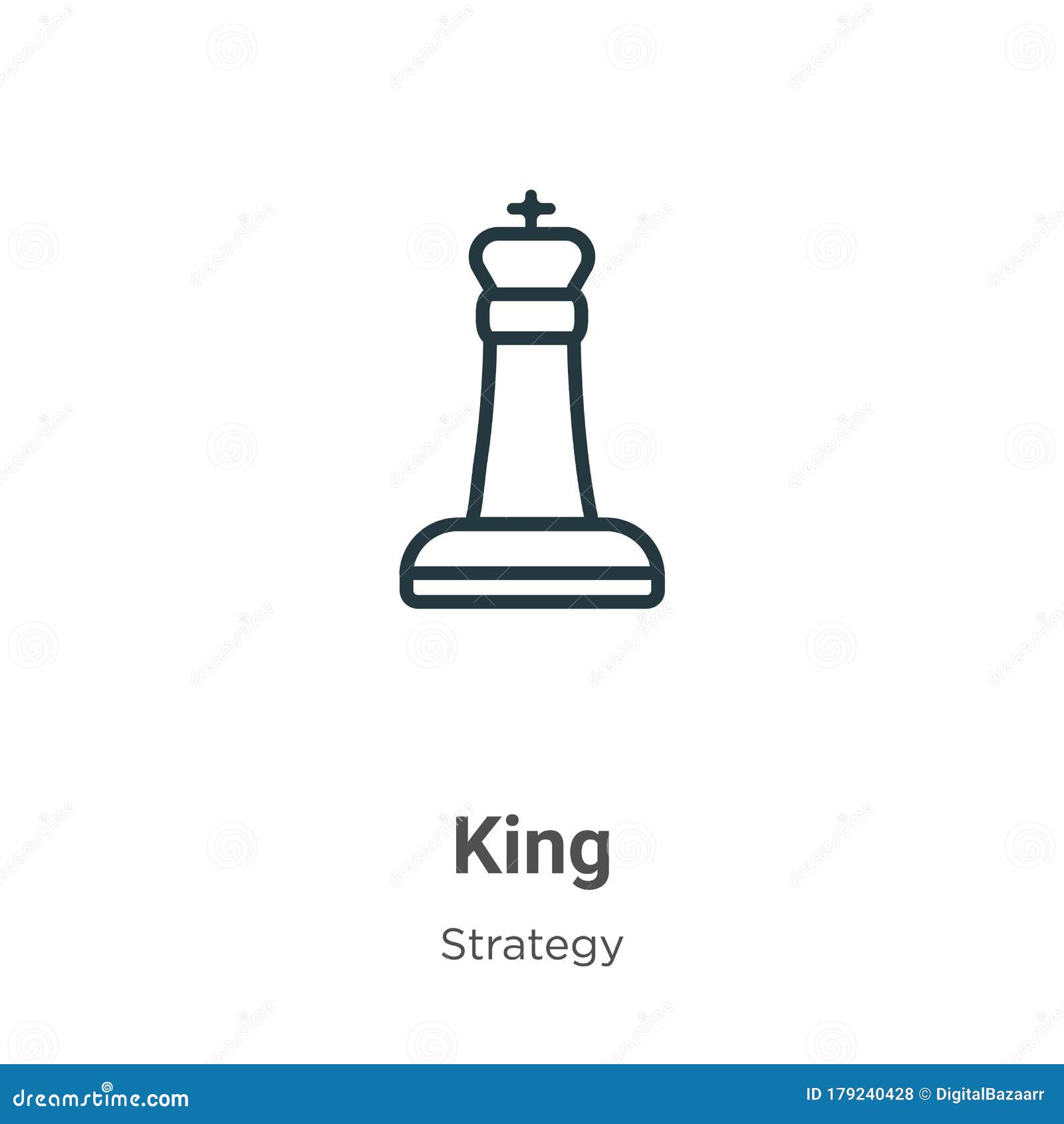 King Outline Vector Icon. Thin Line Black King Icon, Flat Vector Simple ...