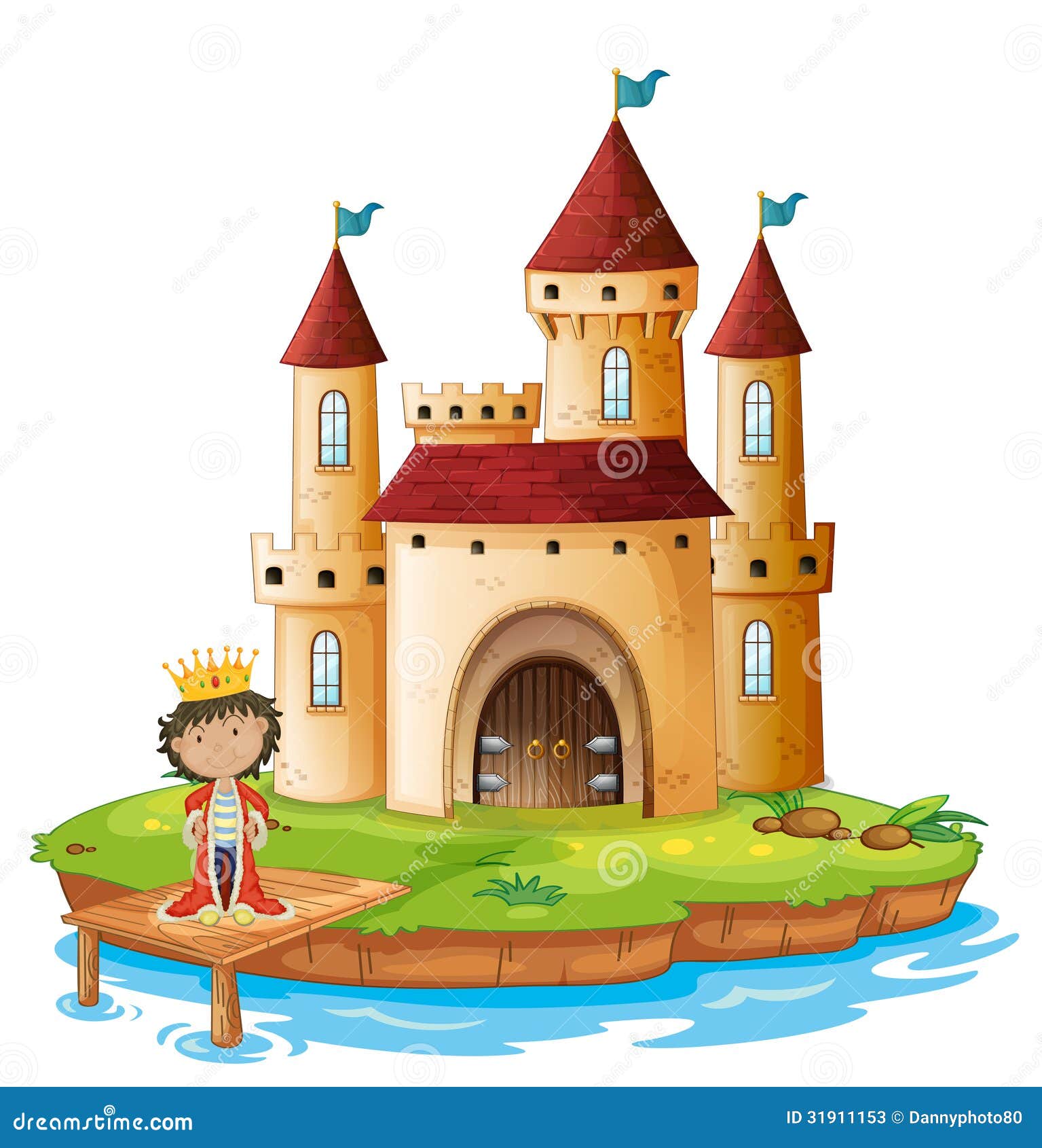 A king outside his castle stock vector. Illustration of human - 31911153