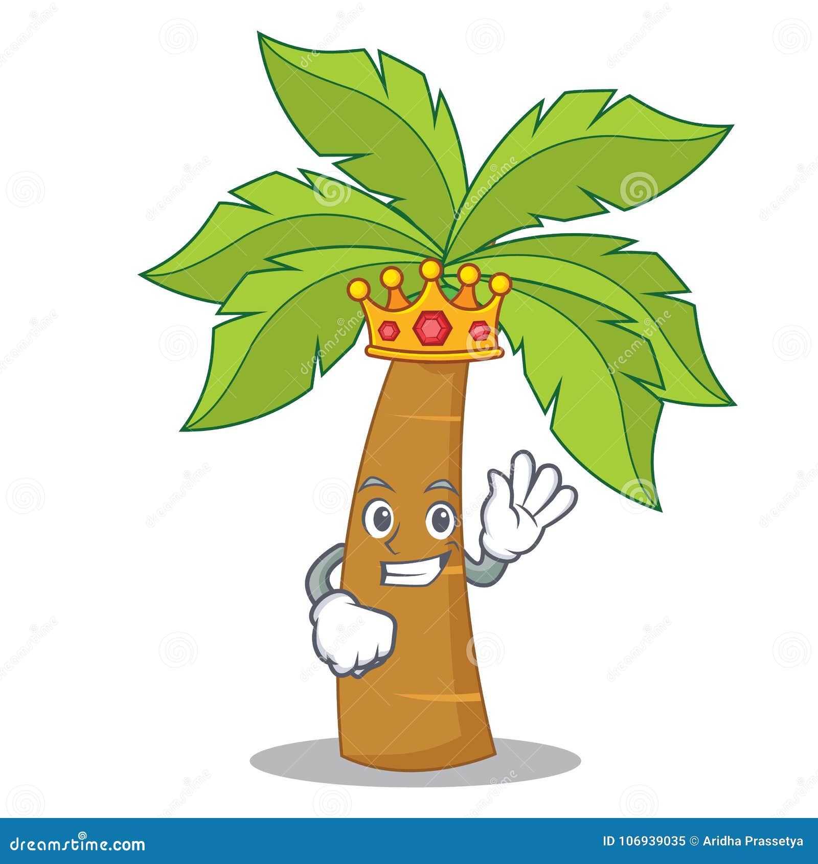 King Palm Tree Character Cartoon Stock Vector - Illustration of ...