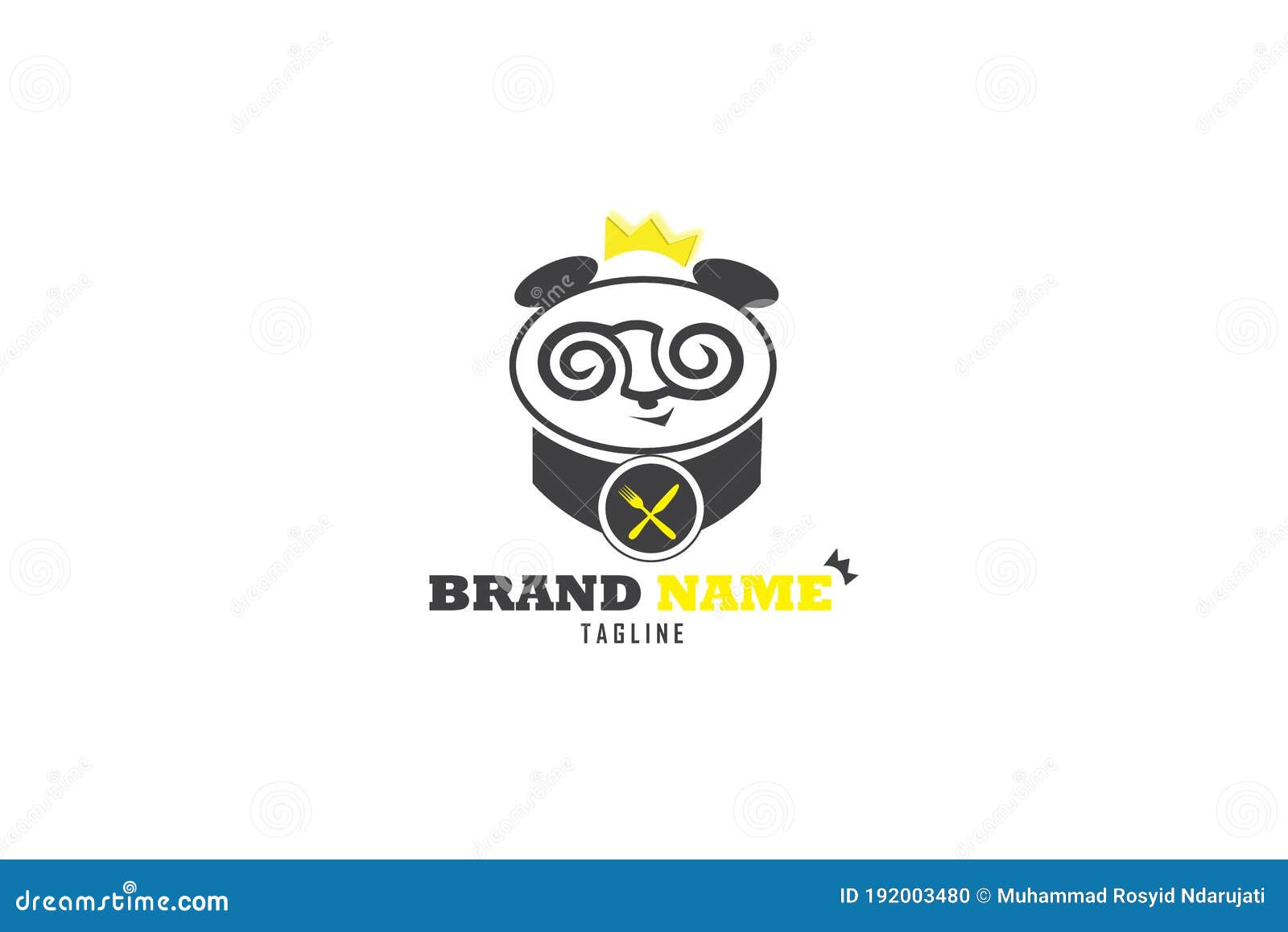 King Panda Logo Design. Stock Photo | CartoonDealer.com #129986022