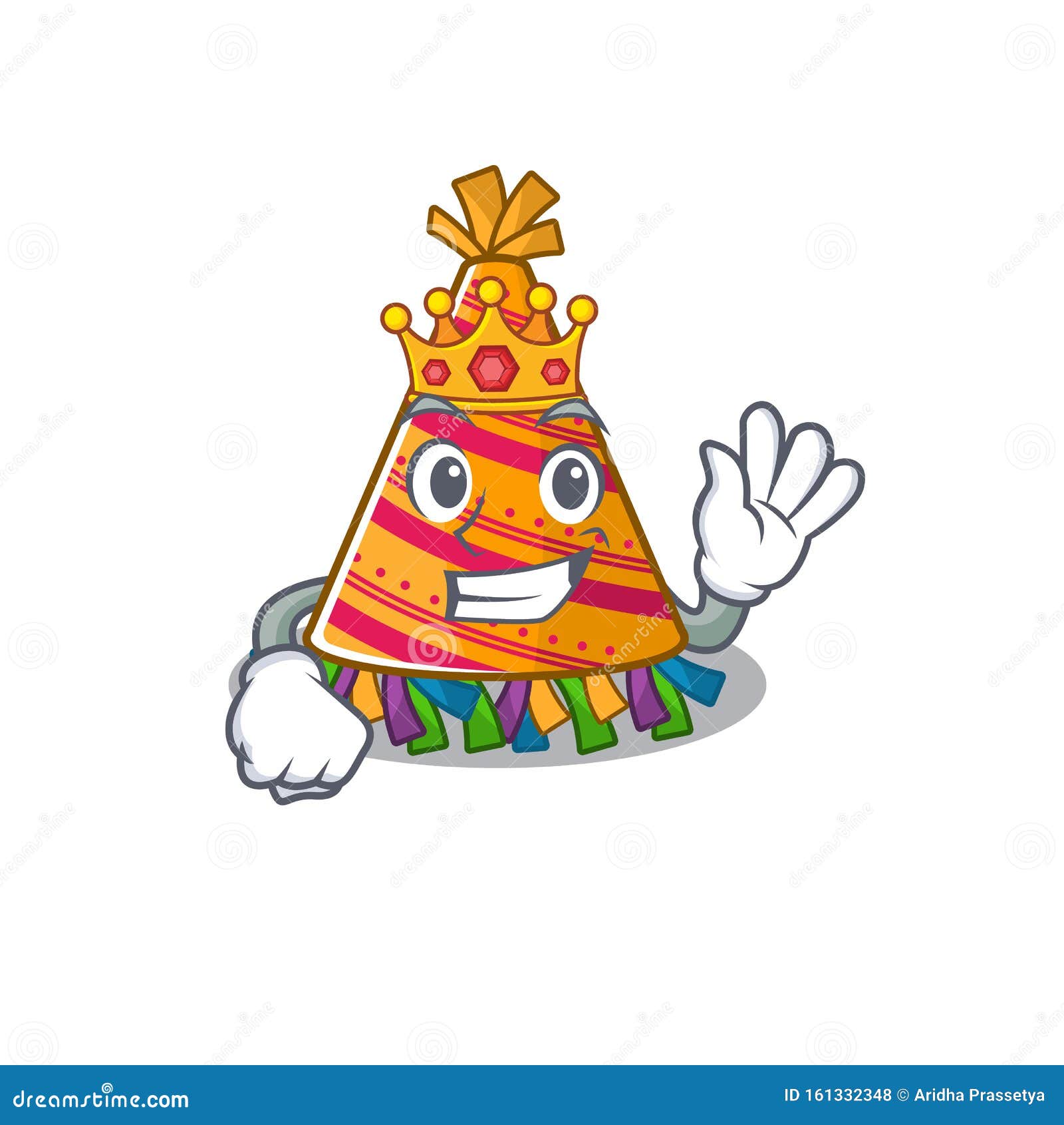 King Party Hat in a Above Mascot Stock Vector - Illustration of king ...