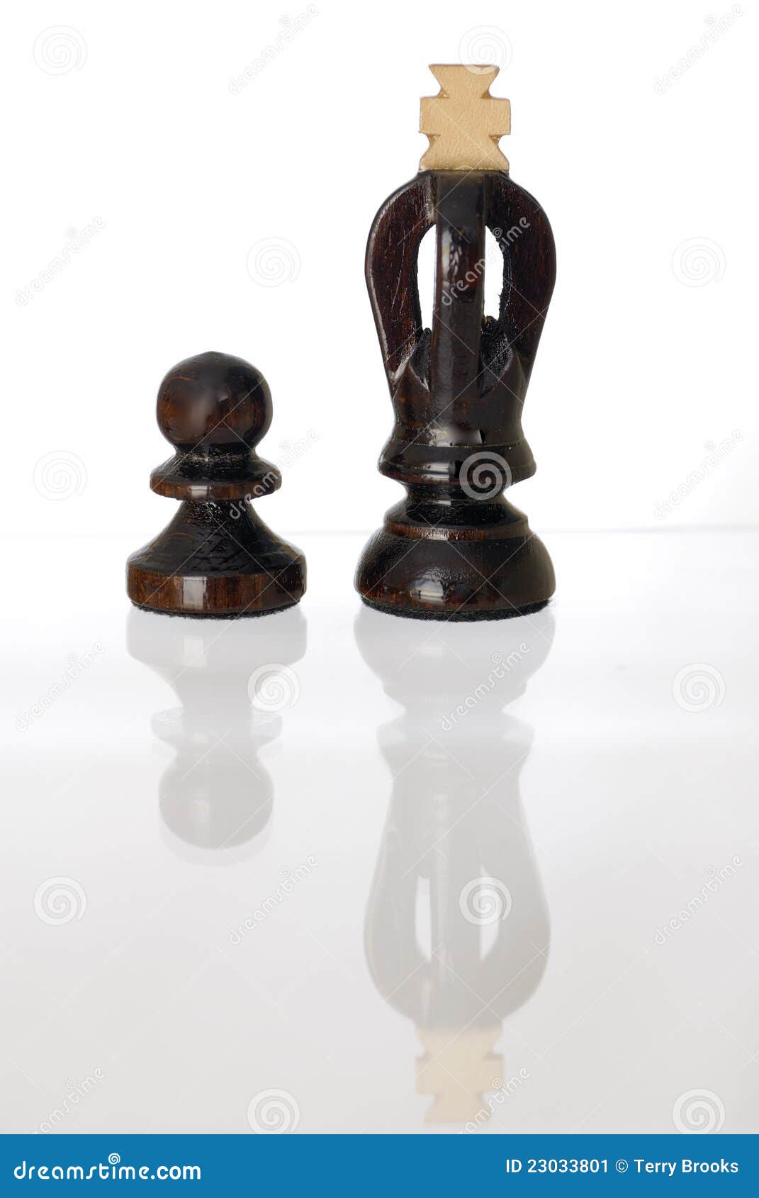 King and Pawn Chess Pieces. Stock Image - Image of subject, struggle ...