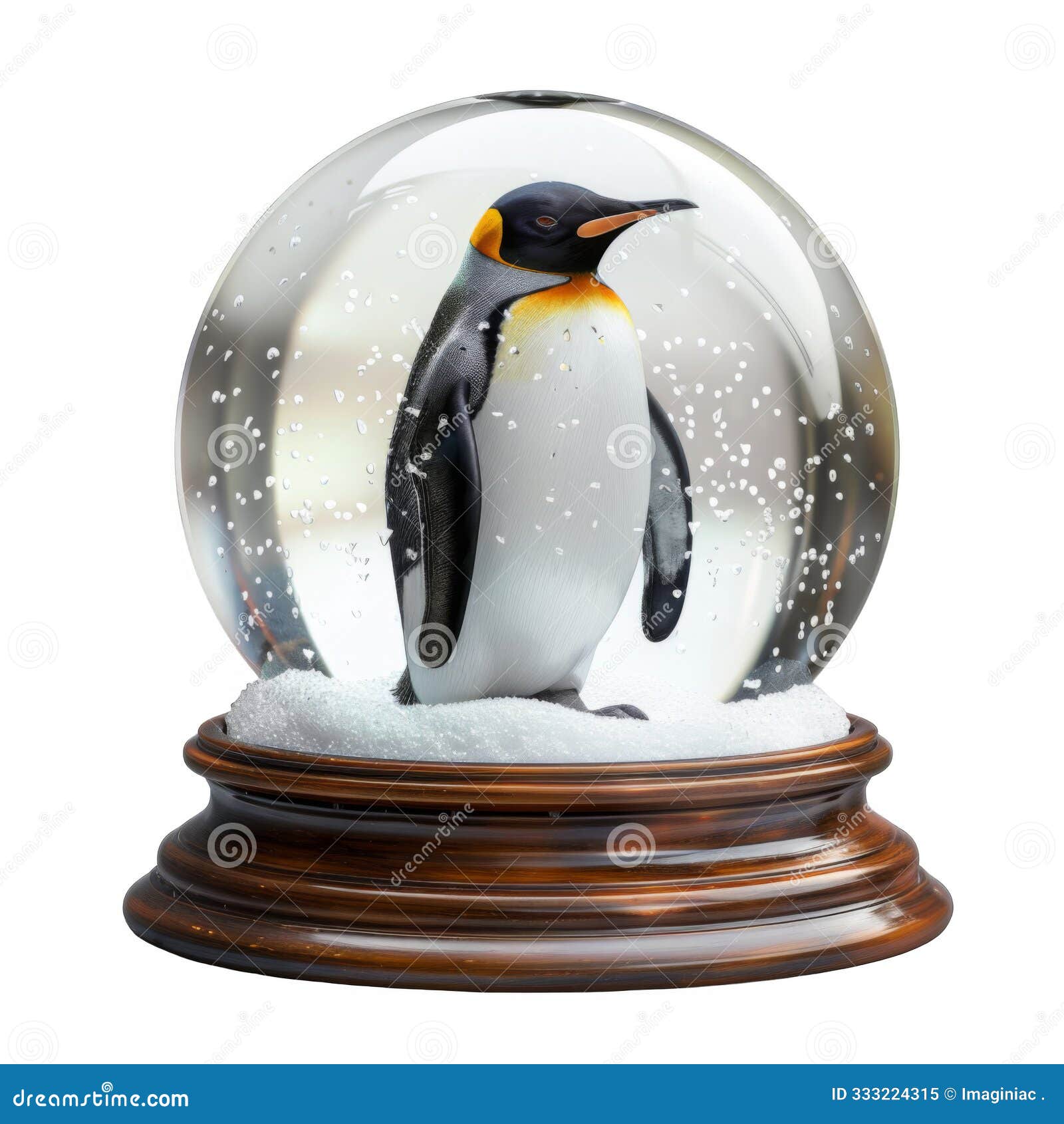 A King Penguin Inside a Snow Globe Stock Illustration - Illustration of ...