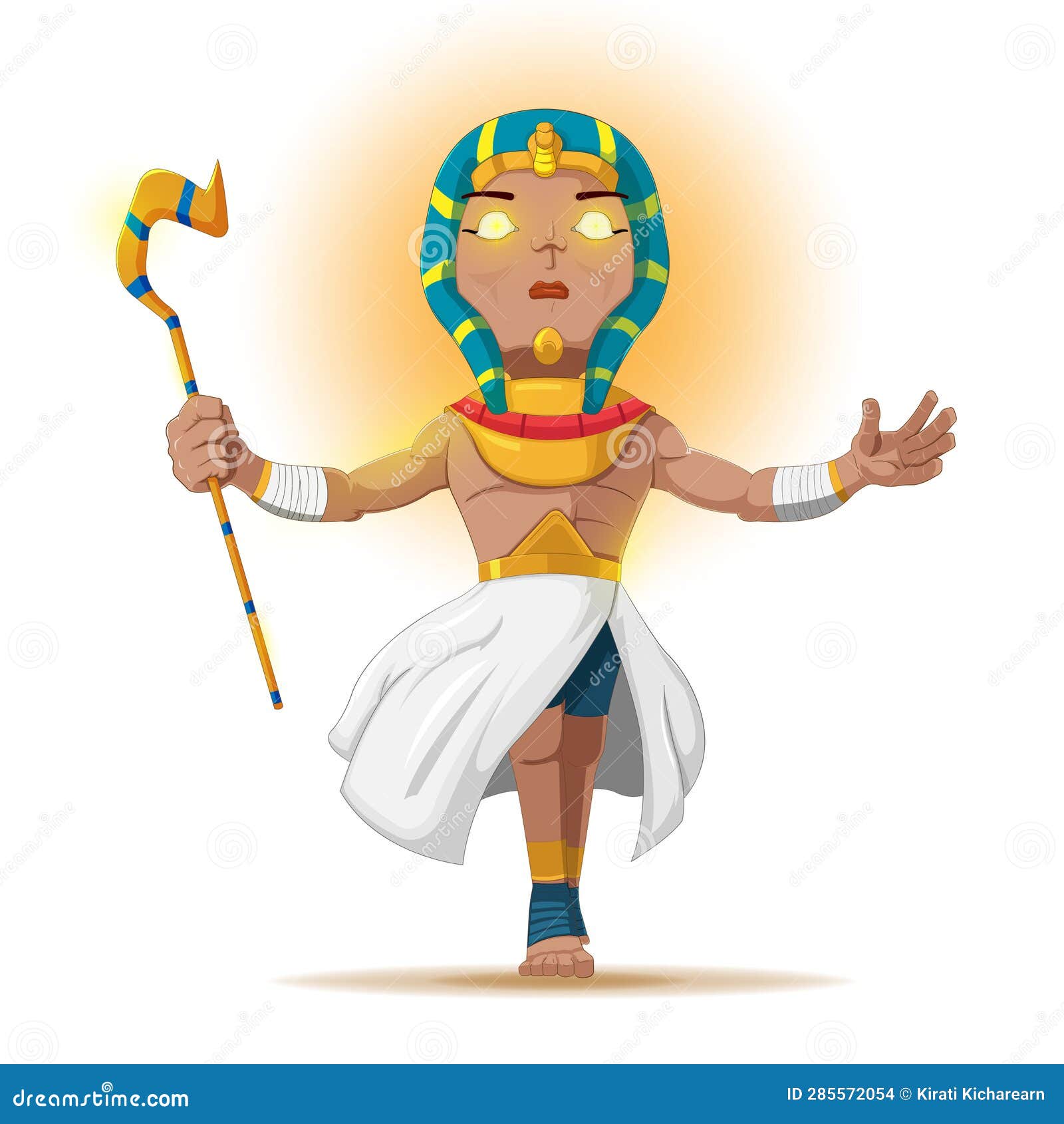 King Pharaoh Cartoon Characters Stand Pose Vector Stock Illustration ...