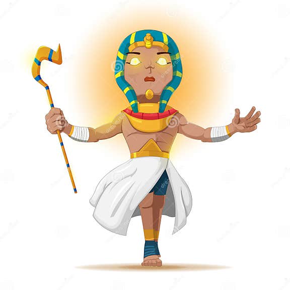 King Pharaoh Cartoon Characters Stand Pose Vector Stock Illustration ...