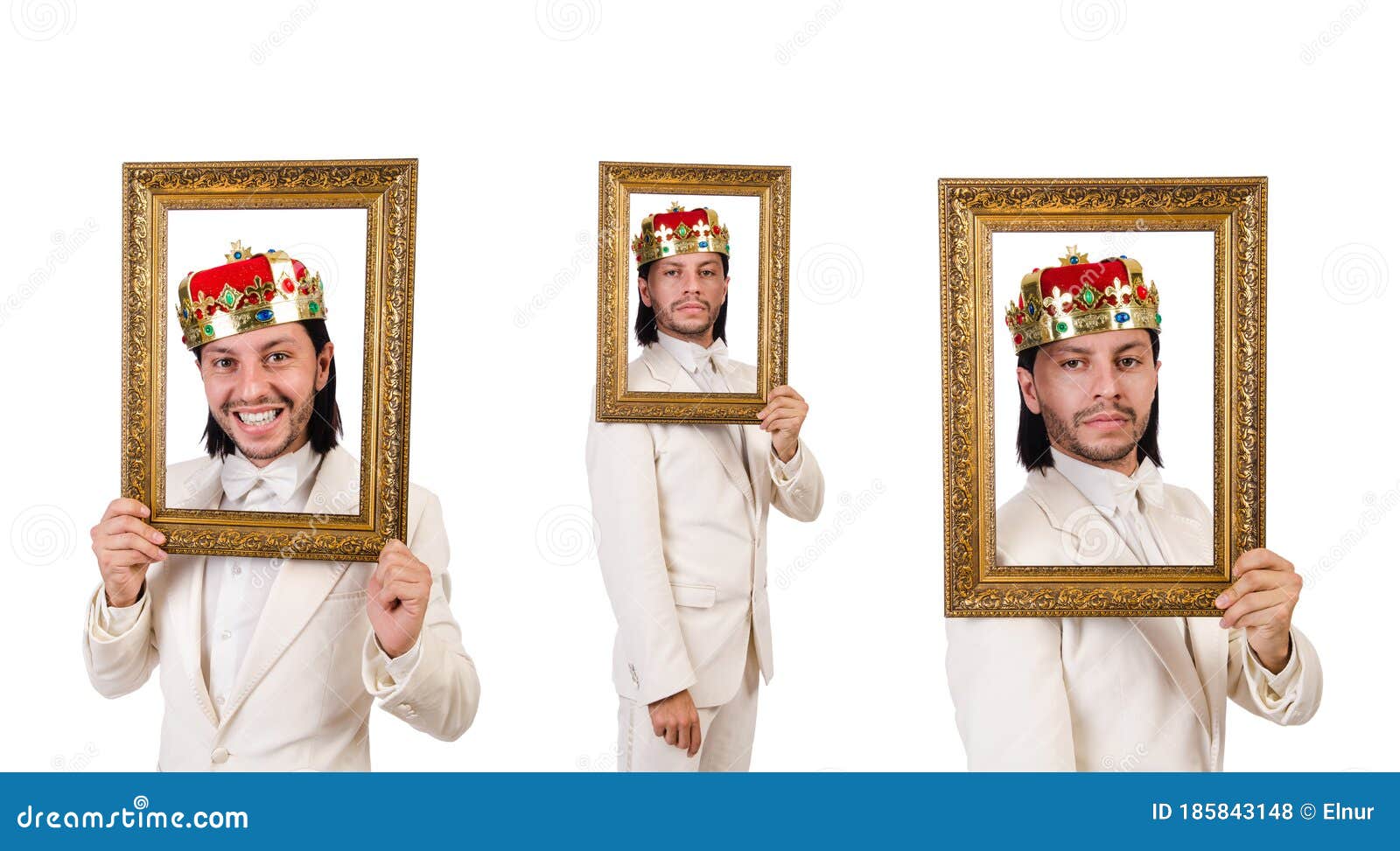 King with Picture Frame on White Stock Photo - Image of coronation ...