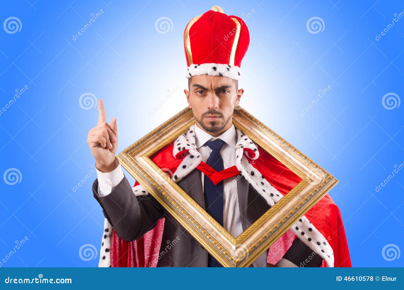 King with picture frame stock photo. Image of businessman - 46610578